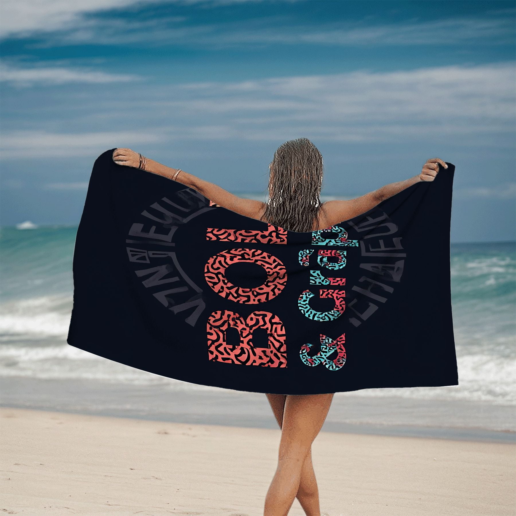 Bold Animal Print Beach Towel - Vibrant Graphic Design for Pool ...