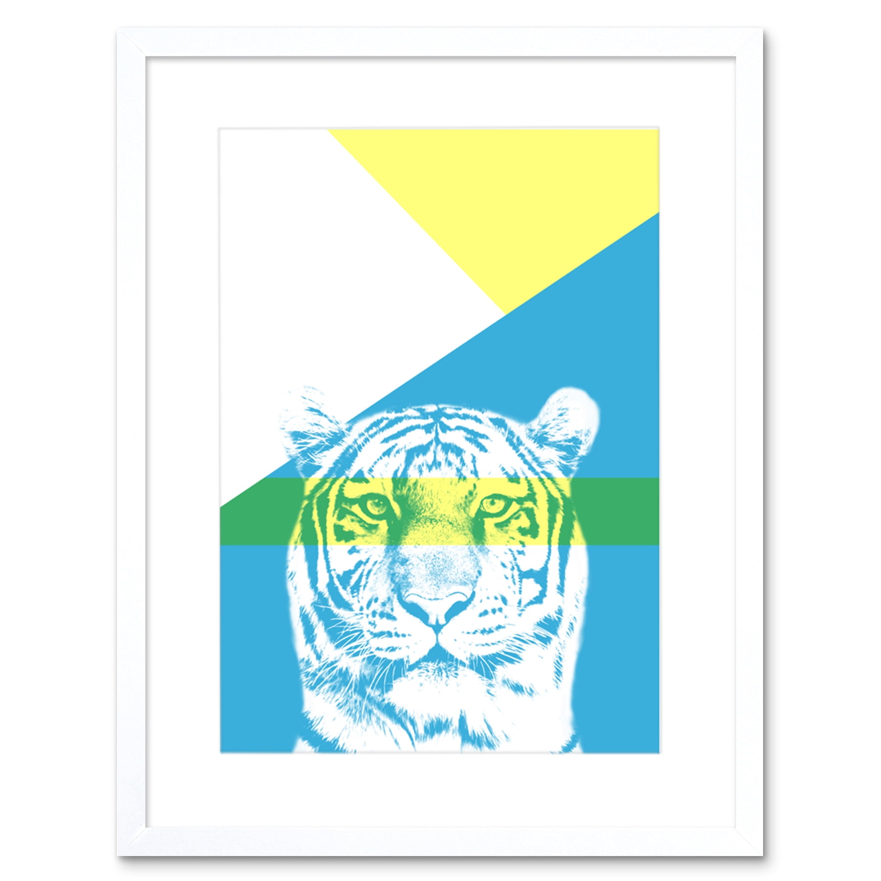 Bold Animals Blue Tiger Art Print Framed Poster Wall Decor 9x7 inch ...
