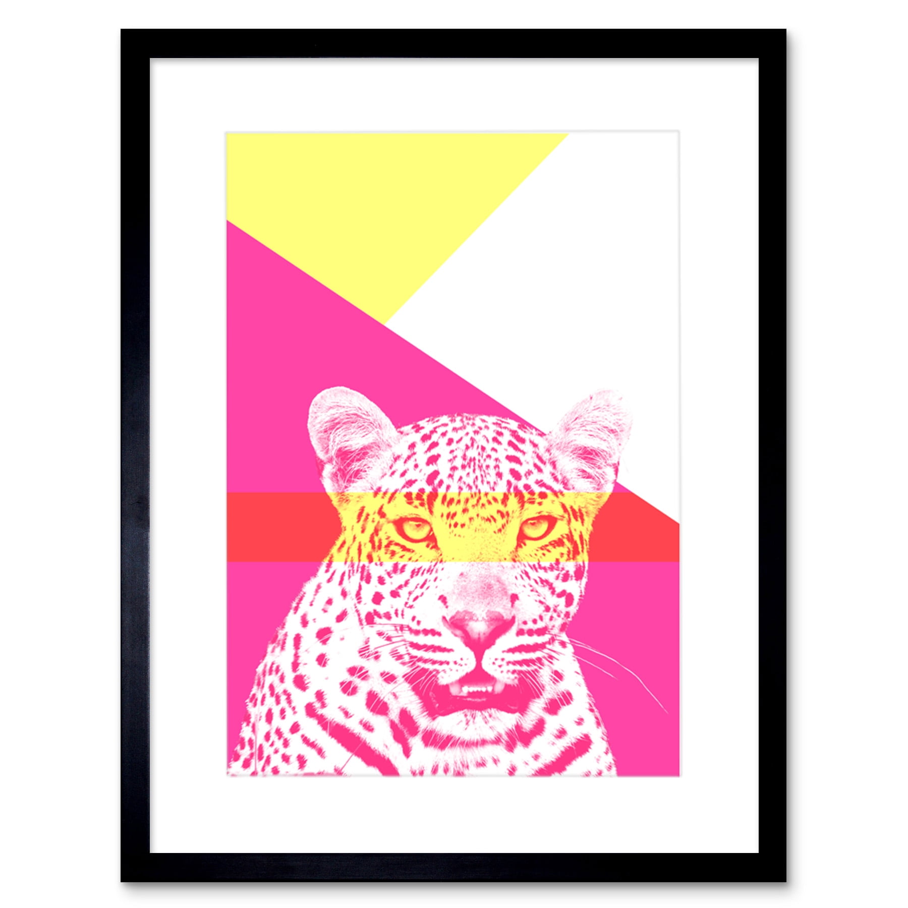Bold Animals Pink Leopard Art Print Framed Poster Wall Decor 9x7 inch ...