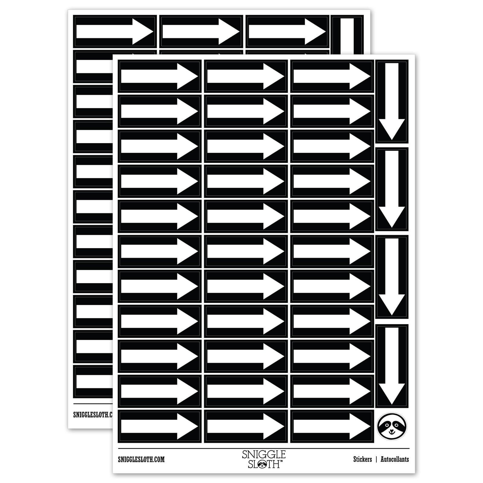 Bold Arrow Pointing Right Left Sticker Set - Black - Gloss Finish - 1.5 ...