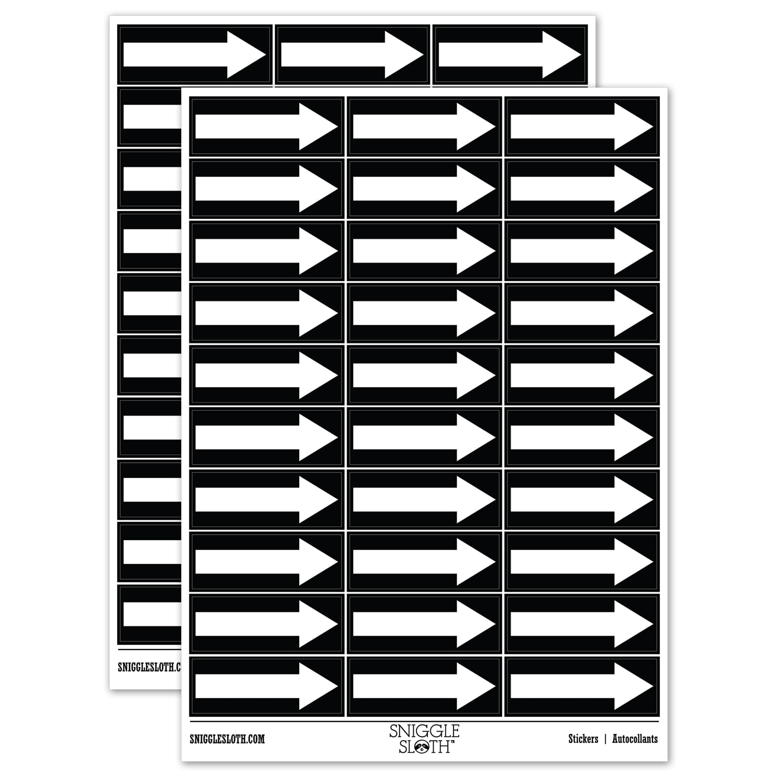Bold Arrow Pointing Right Left Sticker Set - Black - Gloss Finish - 1. ...