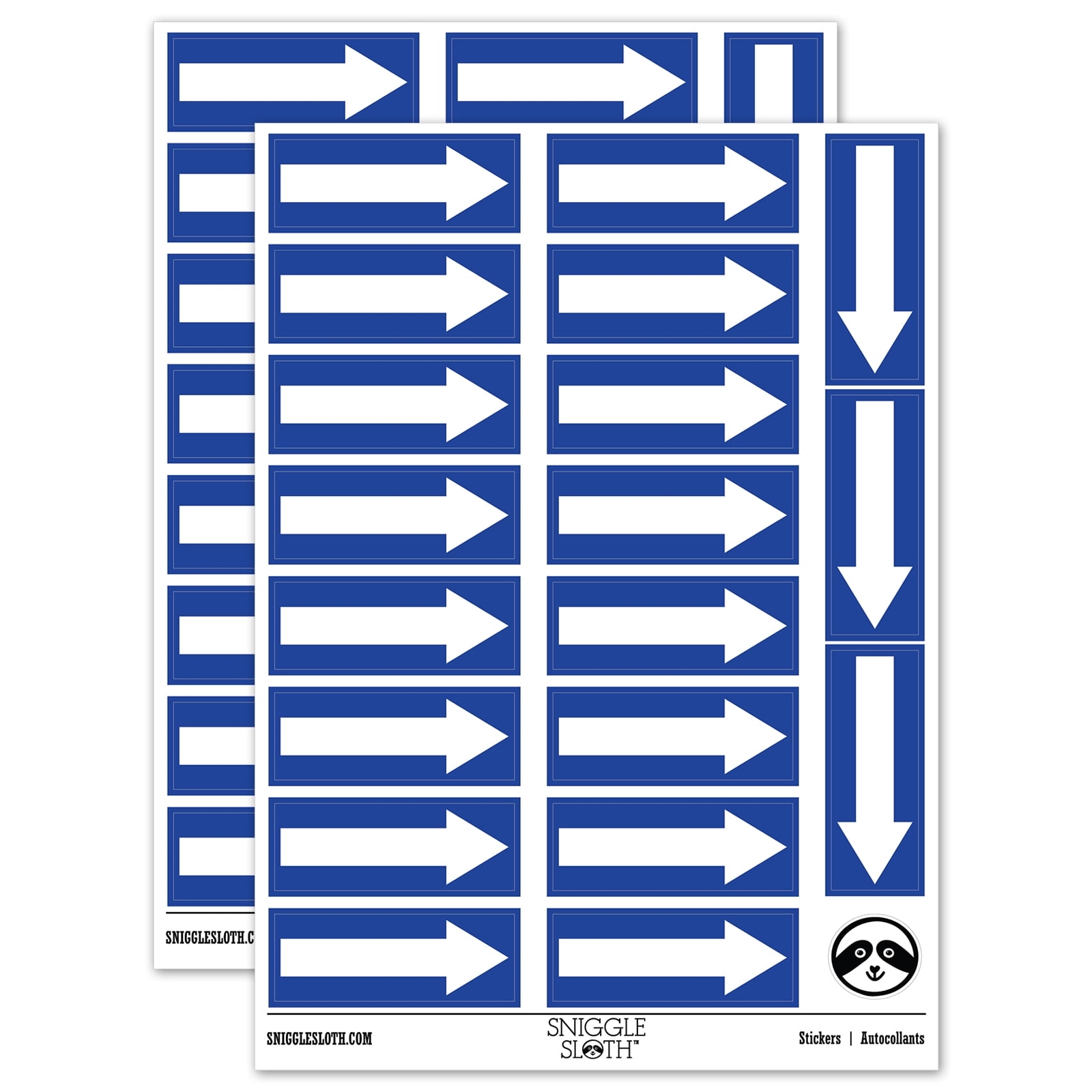 Bold Arrow Pointing Right Left Sticker Set - Dark Blue - Gloss Finish ...
