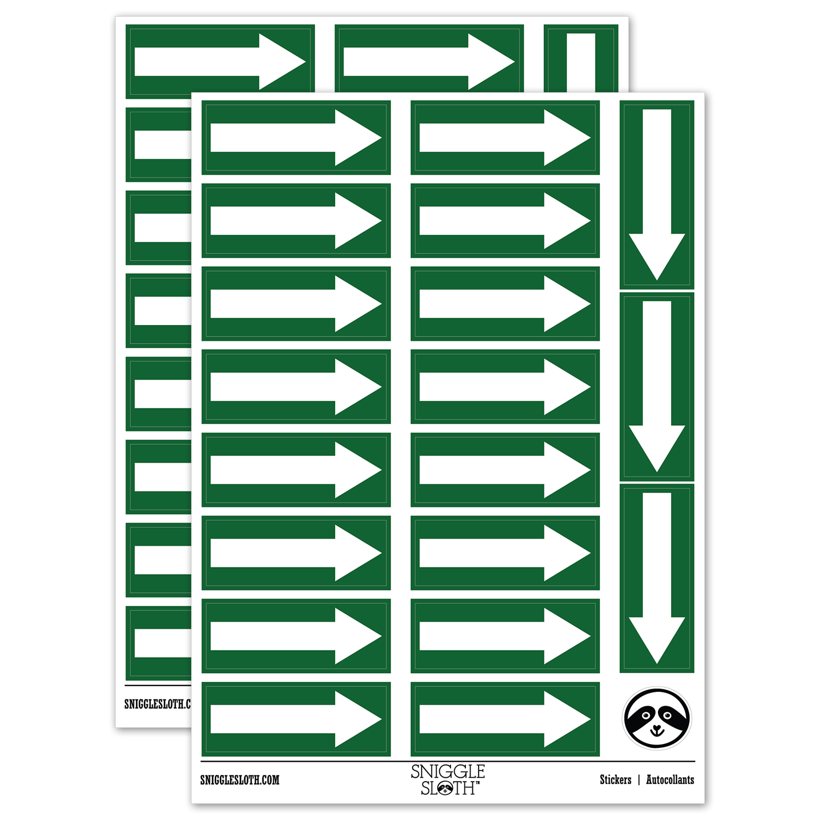 Bold Arrow Pointing Right Left Sticker Set - Dark Green - Gloss Finish ...