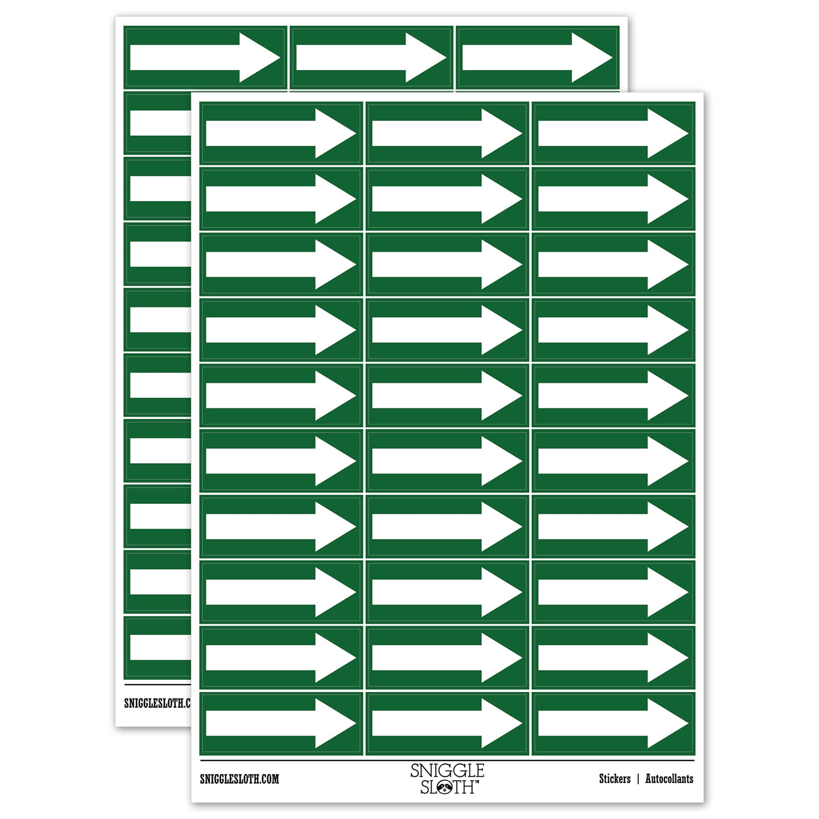 Bold Arrow Pointing Right Left Sticker Set - Dark Green - Matte Finish ...