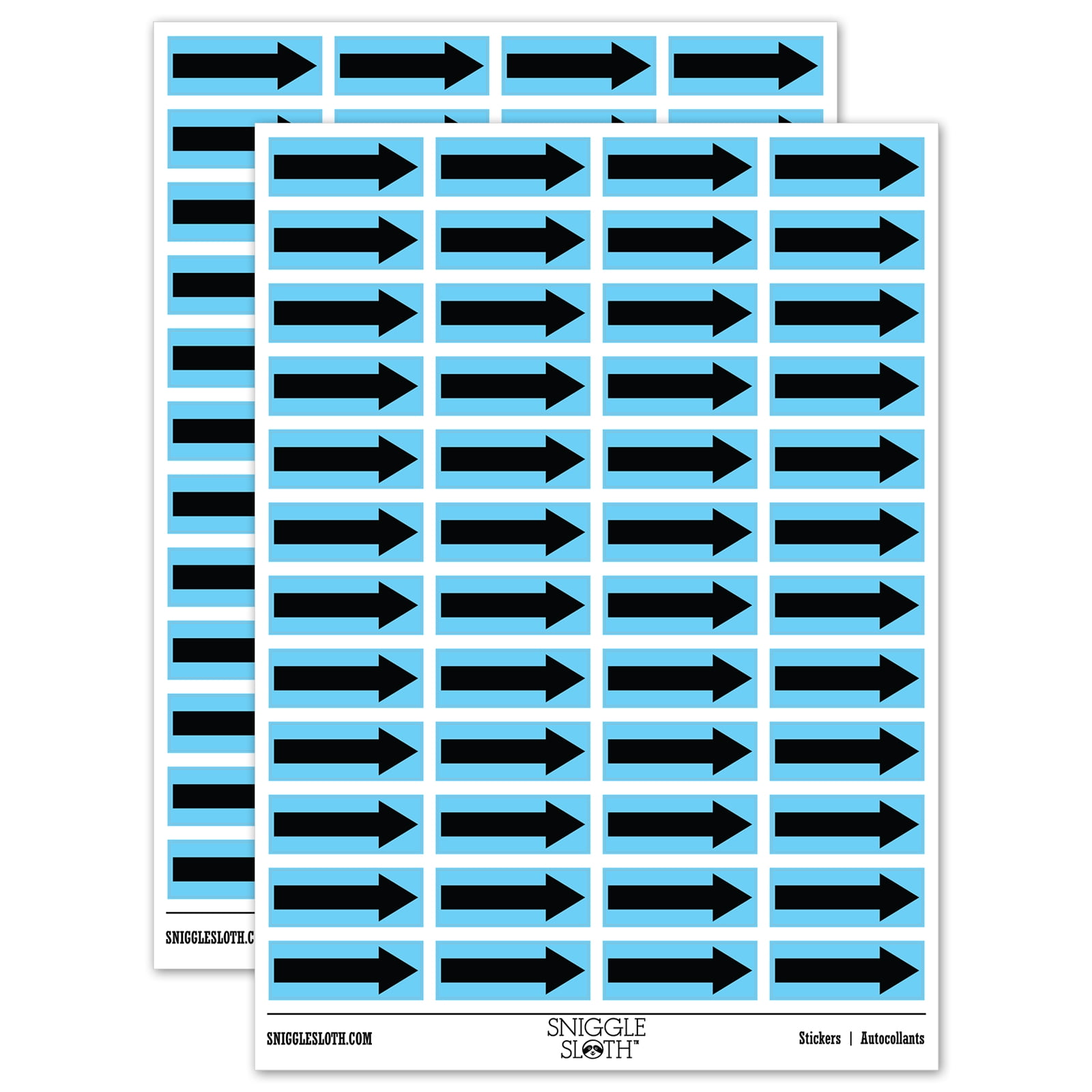 Bold Arrow Pointing Right Left Sticker Set - Light Blue - Gloss Finish ...