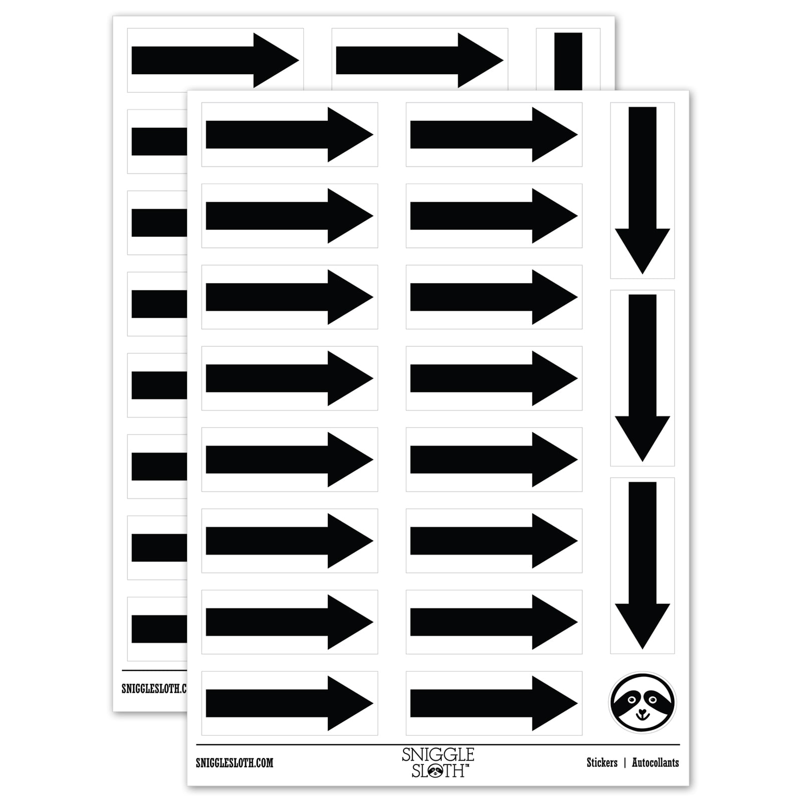 Bold Arrow Pointing Right Left Sticker Set - White - Matte Finish - 2. ...