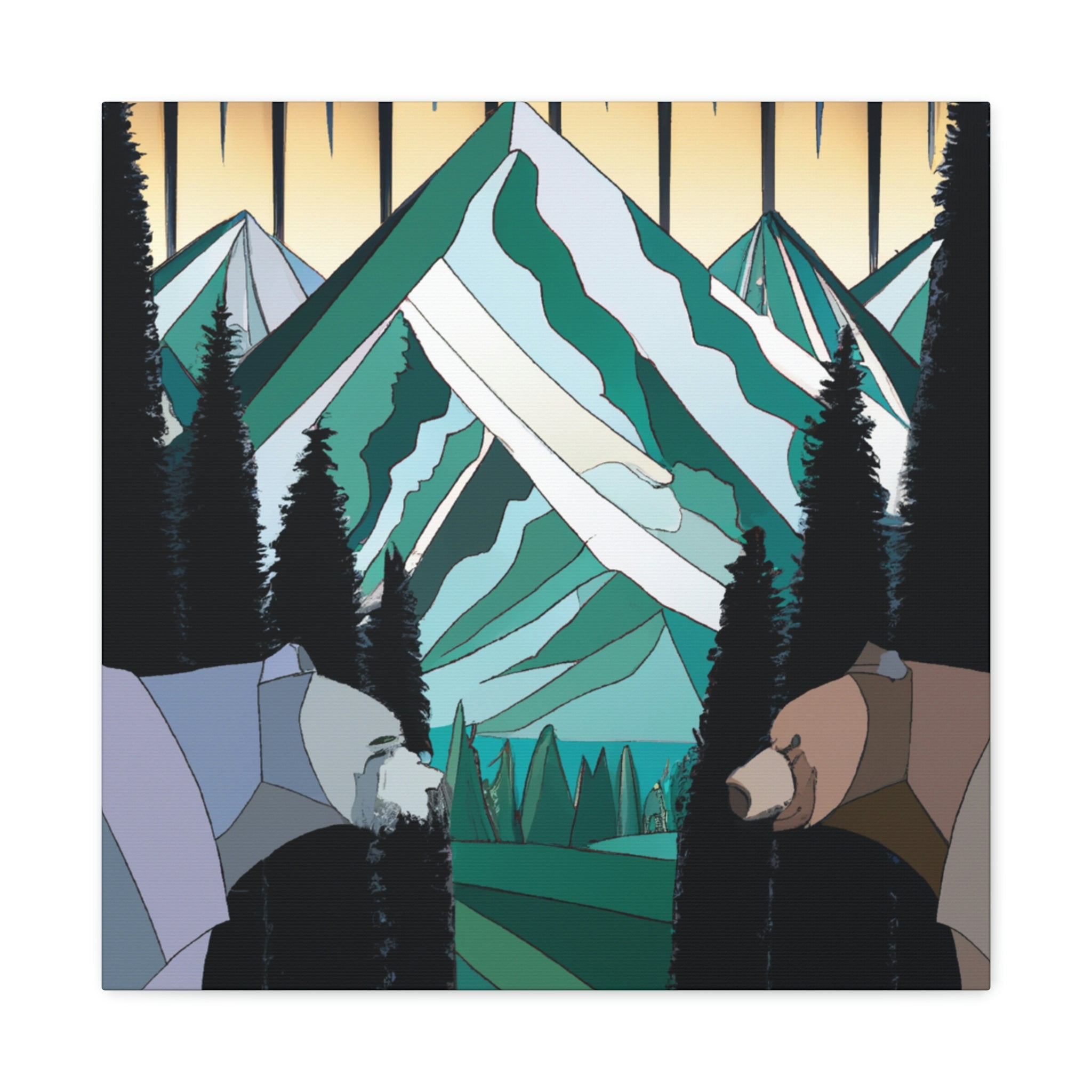 "Bold Bear in Deco" - Canvas - Walmart.com