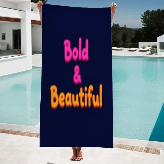 Bold & Beautiful Beach Towel - Vibrant Playful Design in Pink & Orange ...