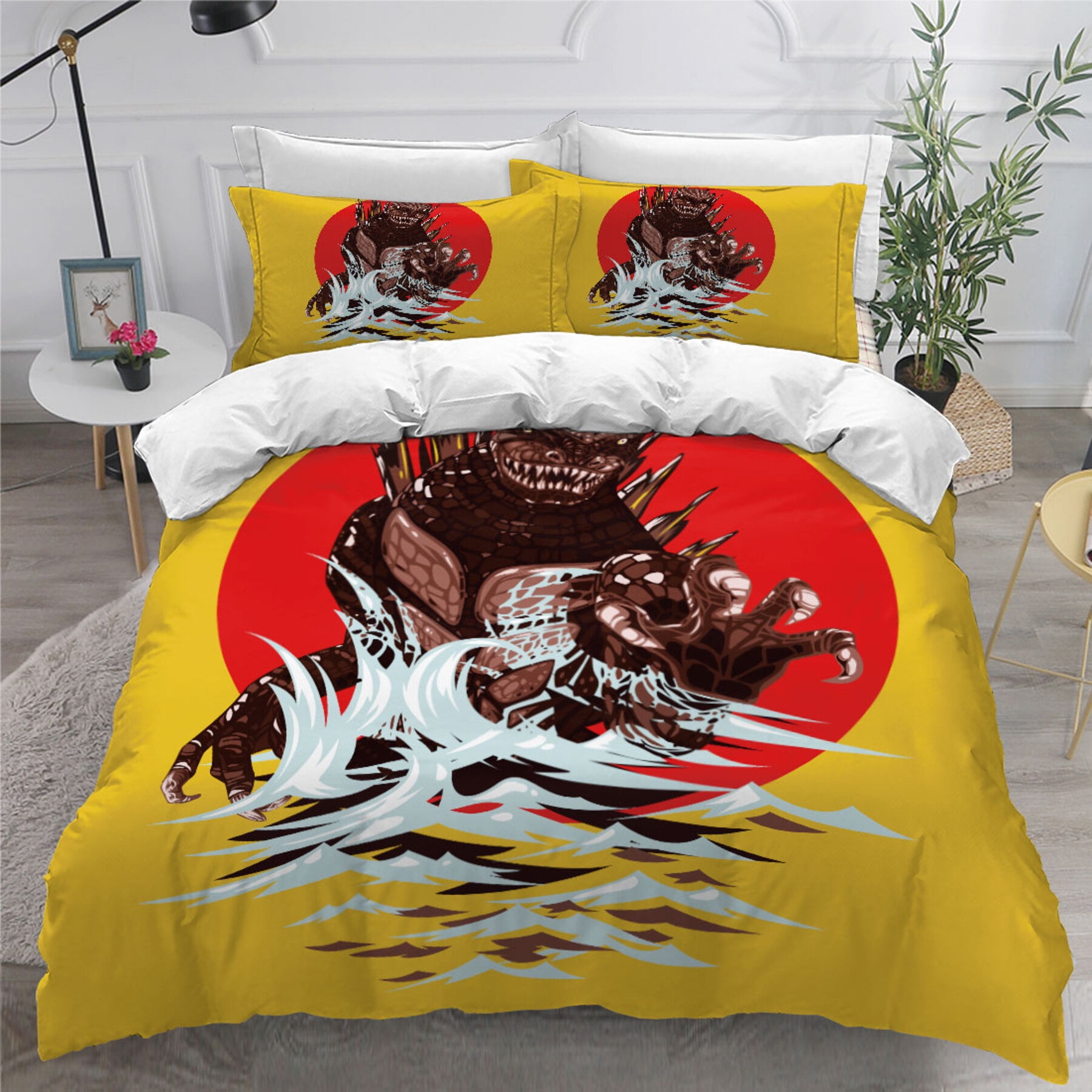 Bold Bedding Set Striking Ocean Design with Matching Pillows ...