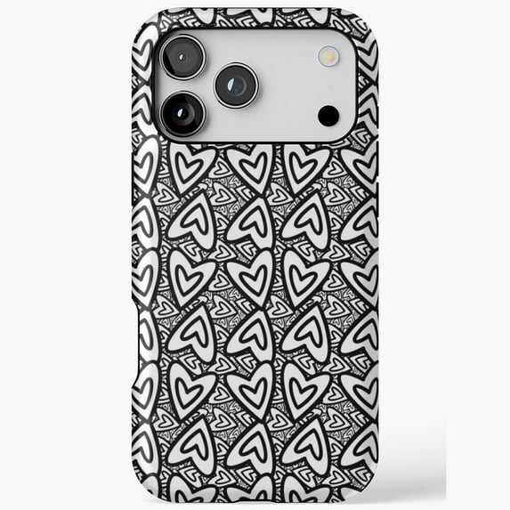 Bold Black And White Hearts iPhone Case 17 to 11 Pro Max - Walmart.com