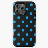 Bold Black Blue Polka Dot iPhone Case 17 16 15 14 13 12 11 Pro Max ...