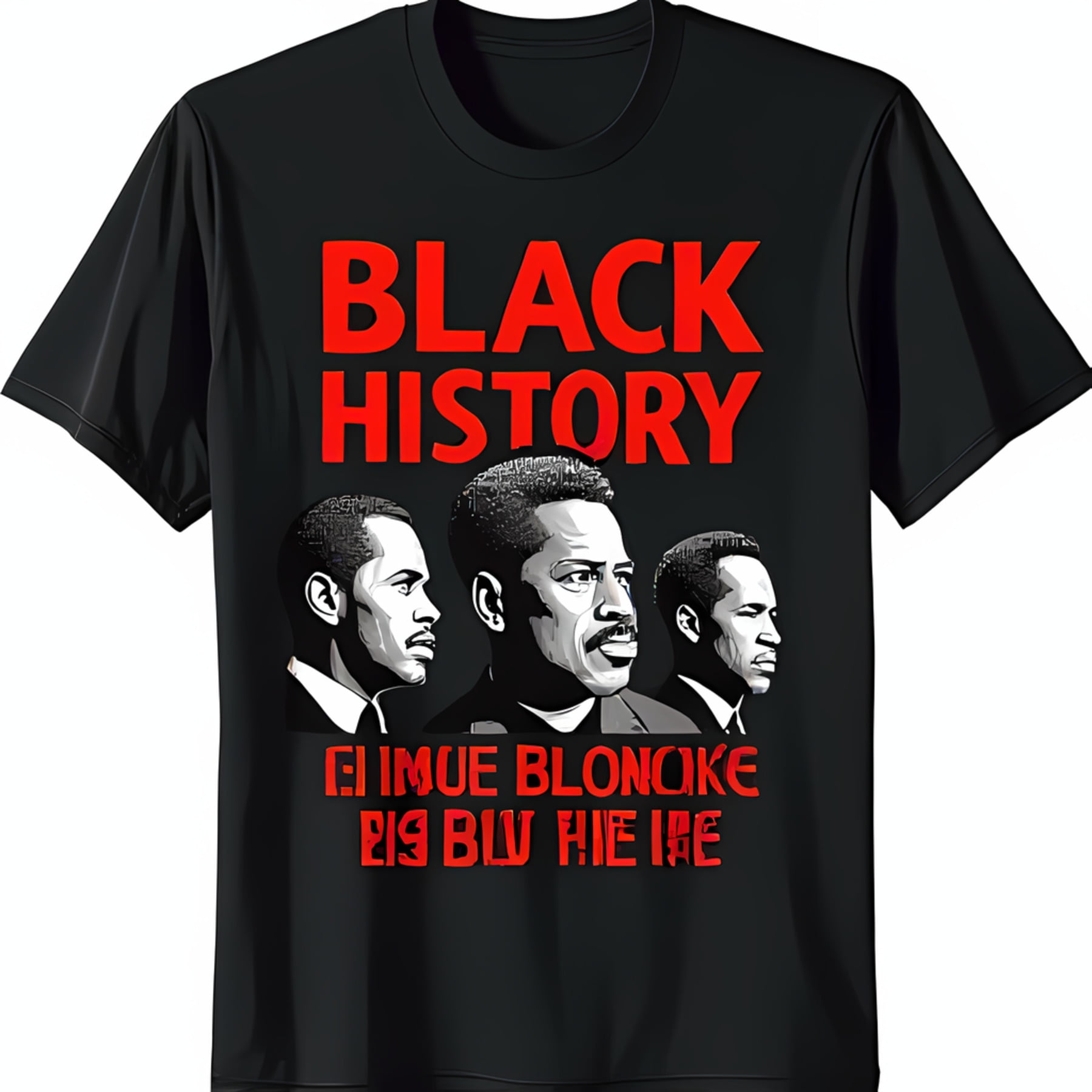 Bold Black History T-Shirt with Iconic Faces of Elijah Blonkie Big Bill ...