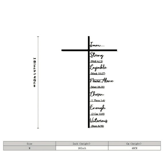 Bold Black Letter Cross Wall Decor, Statement Religious Artwork, for ...