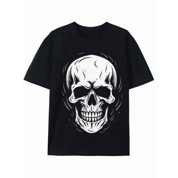Bold Black Skull Graphic Tee for Men - Walmart.com