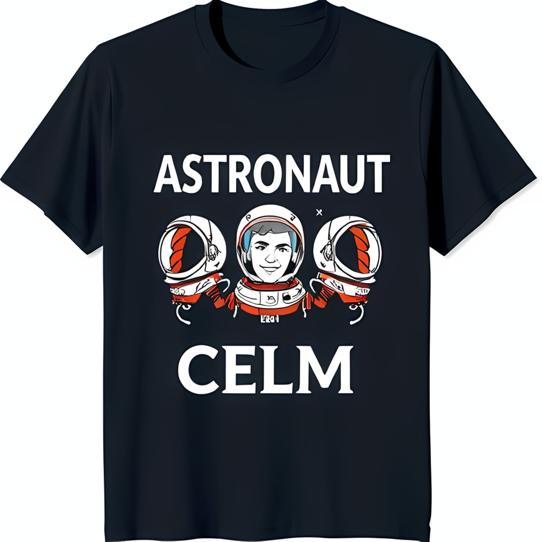 Bold Black T-Shirt with ' CELM' Graphic & Cartoon - Walmart.com