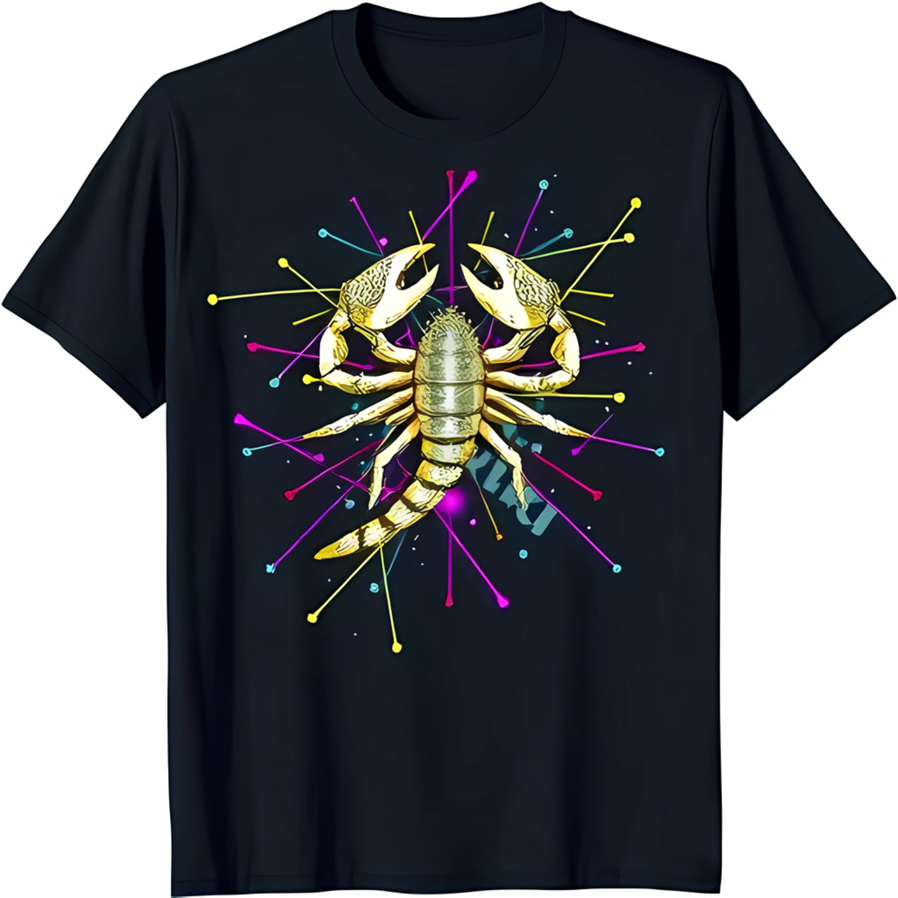Bold Black T-Shirt with Colorful Design Vibrant Burst - Walmart.com