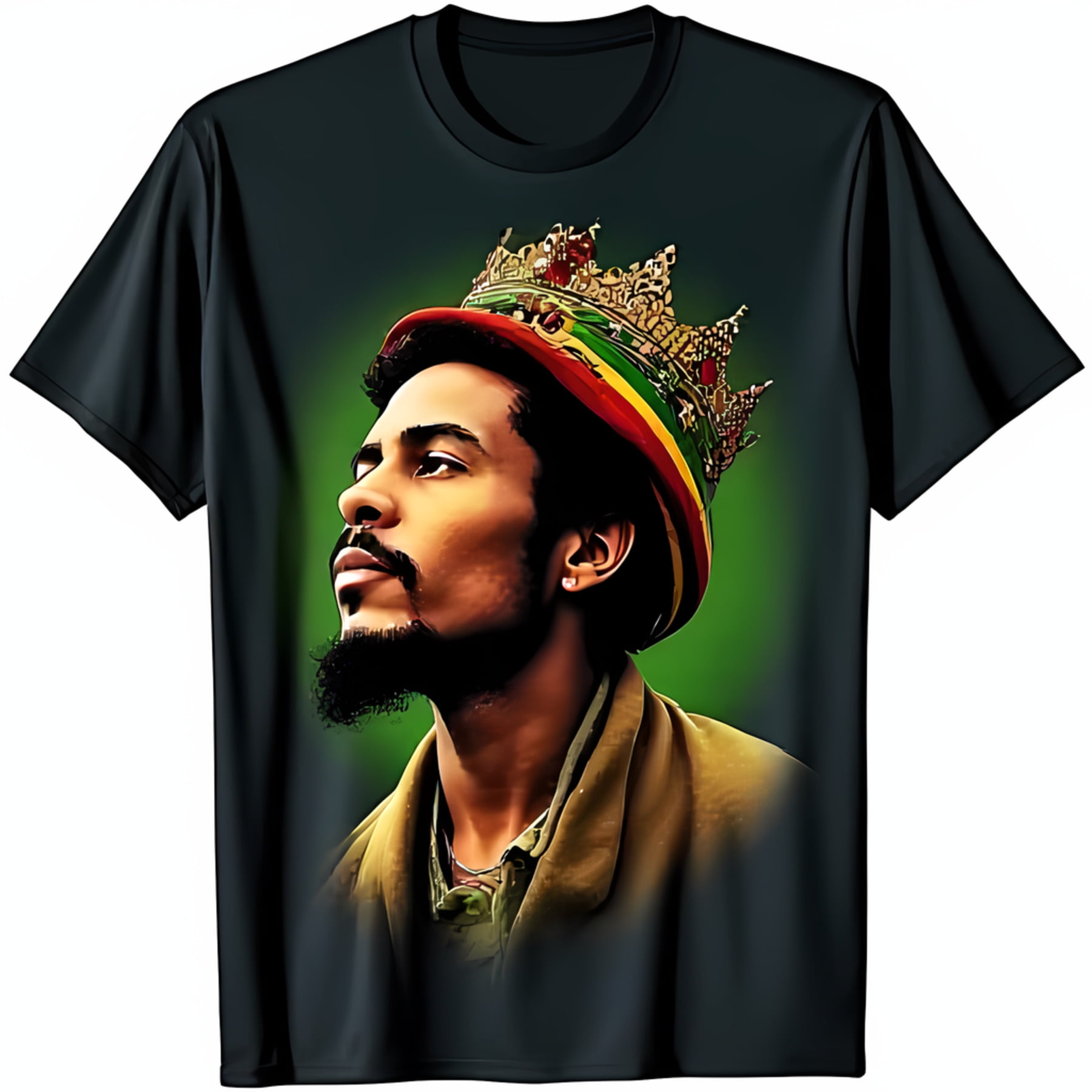 Bold Black T-Shirt with Crowned Man Graphic Powerful Emotion - Walmart.com