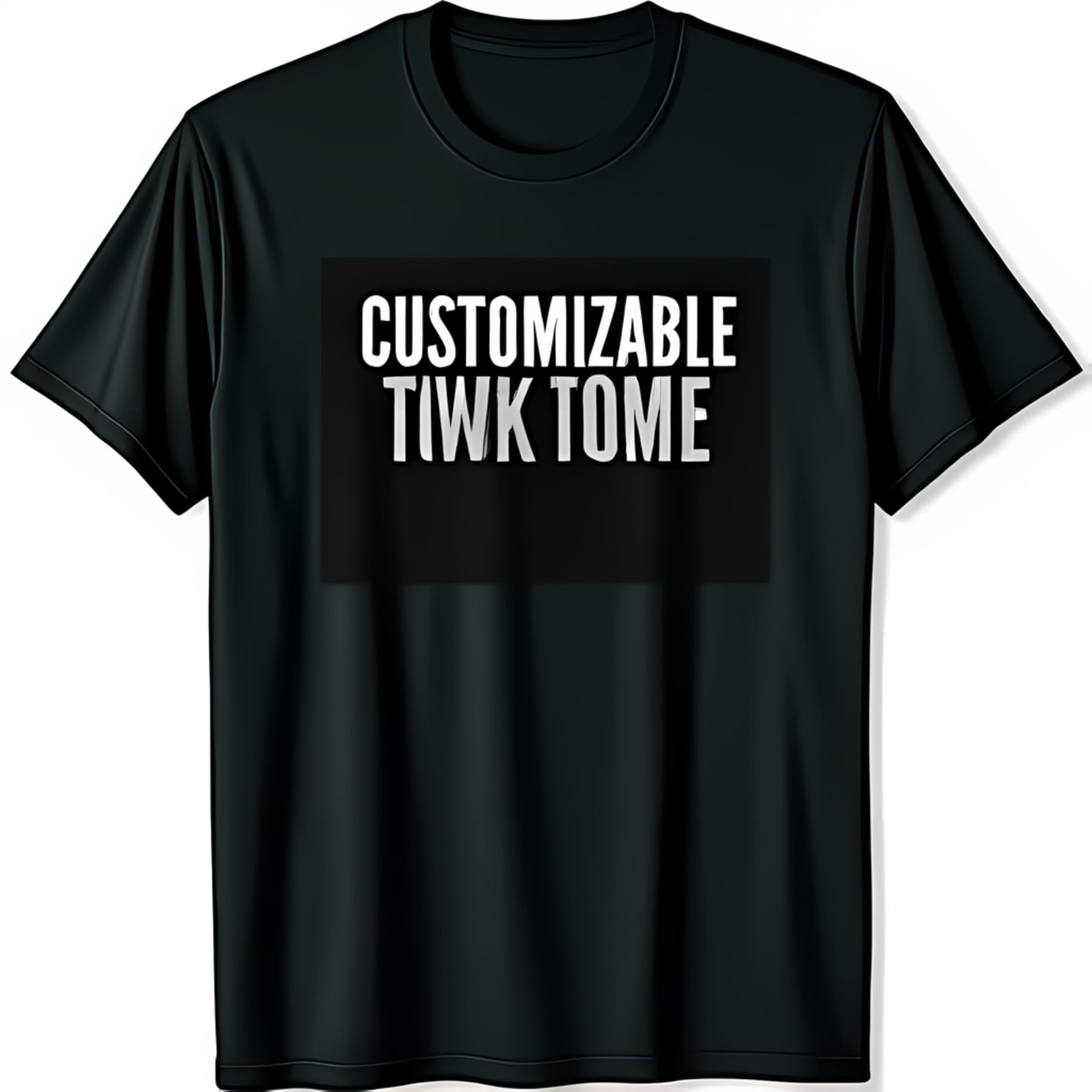 Bold Black T-Shirt with Customizable TIWK TOME Graphic Soft Neck Design ...