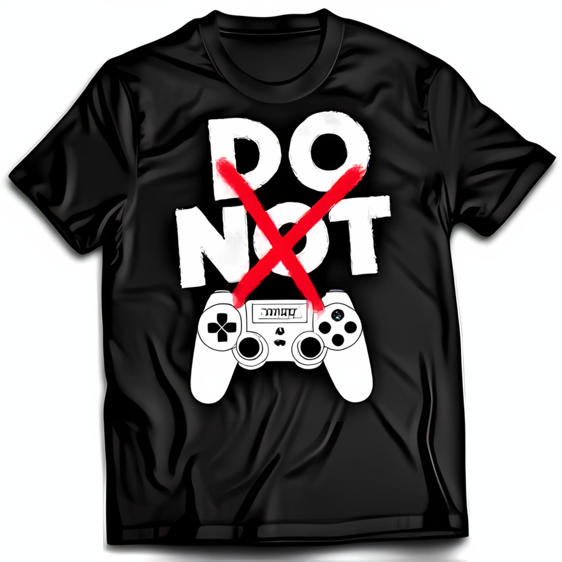 Bold Black T-Shirt with DO NOT Graphic and Striking Red Line Gamer ...