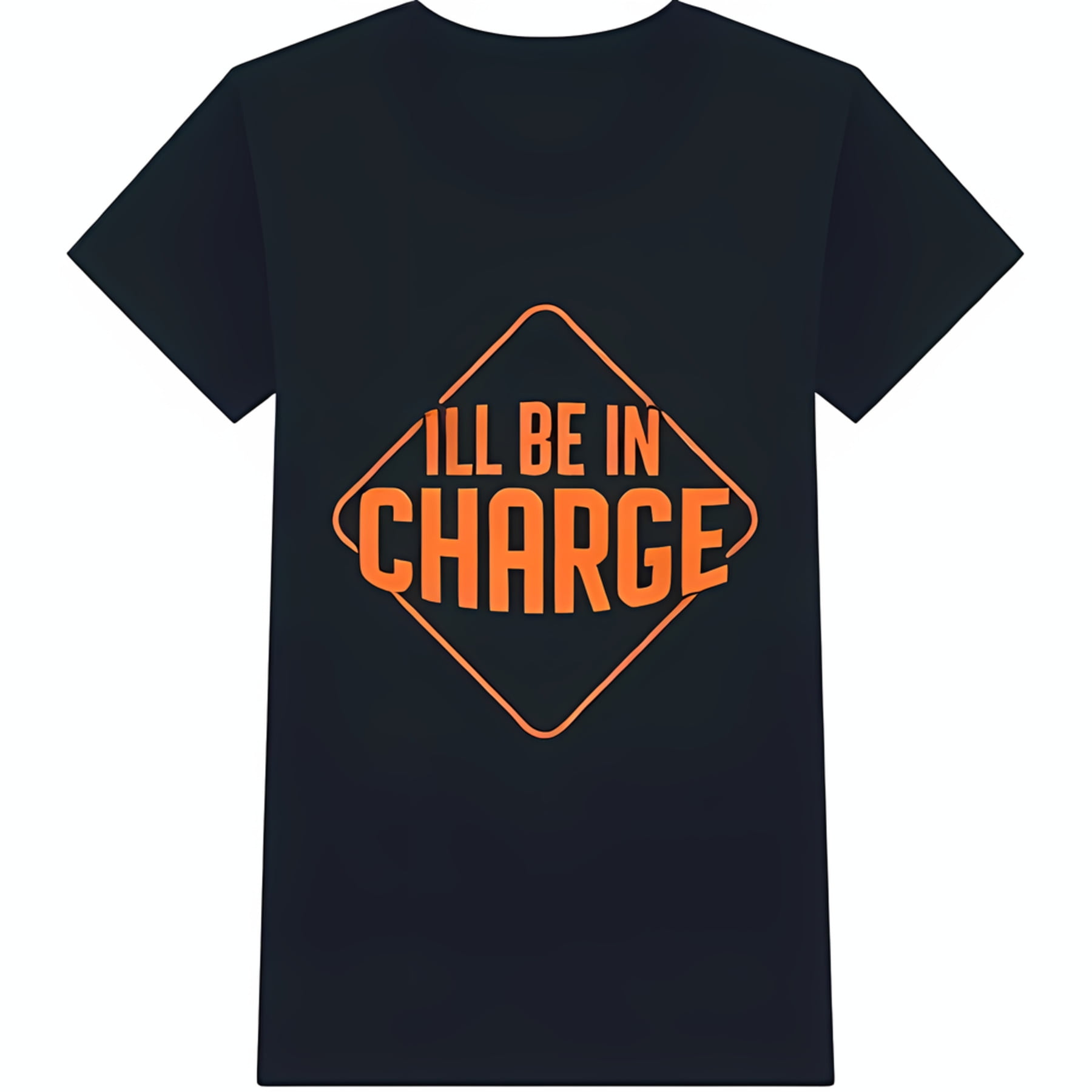 Bold Black T-Shirt with Design 'I'LL BE IN CHARGE' Graphic Tee ...