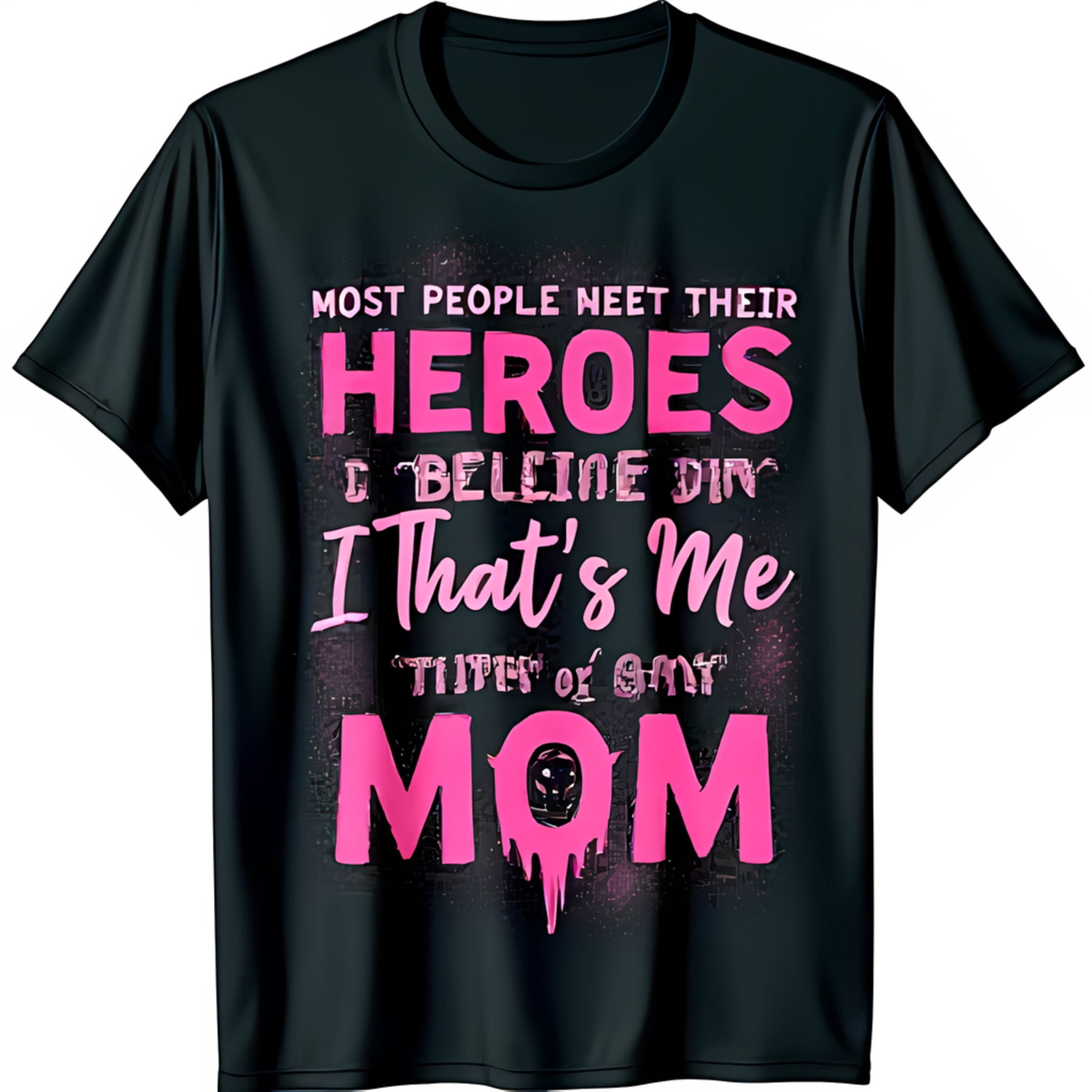 Bold Black T-Shirt with Edgy Dripping Graphic: Most People Meet Their ...