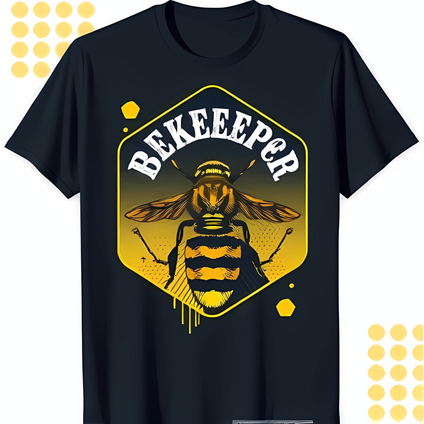 Bold Black T-Shirt with Eye Catching Bee Graphic and 'BEEKEEPER' Design - Walmart.com
