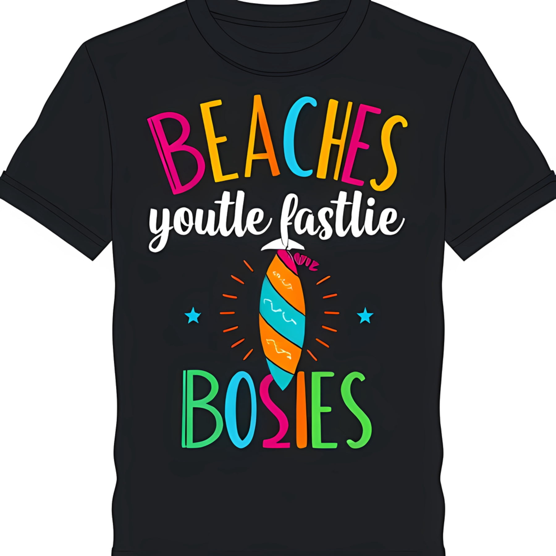 Bold Black T-Shirt with Eye Catching Chest Graphic Fun - Walmart.com