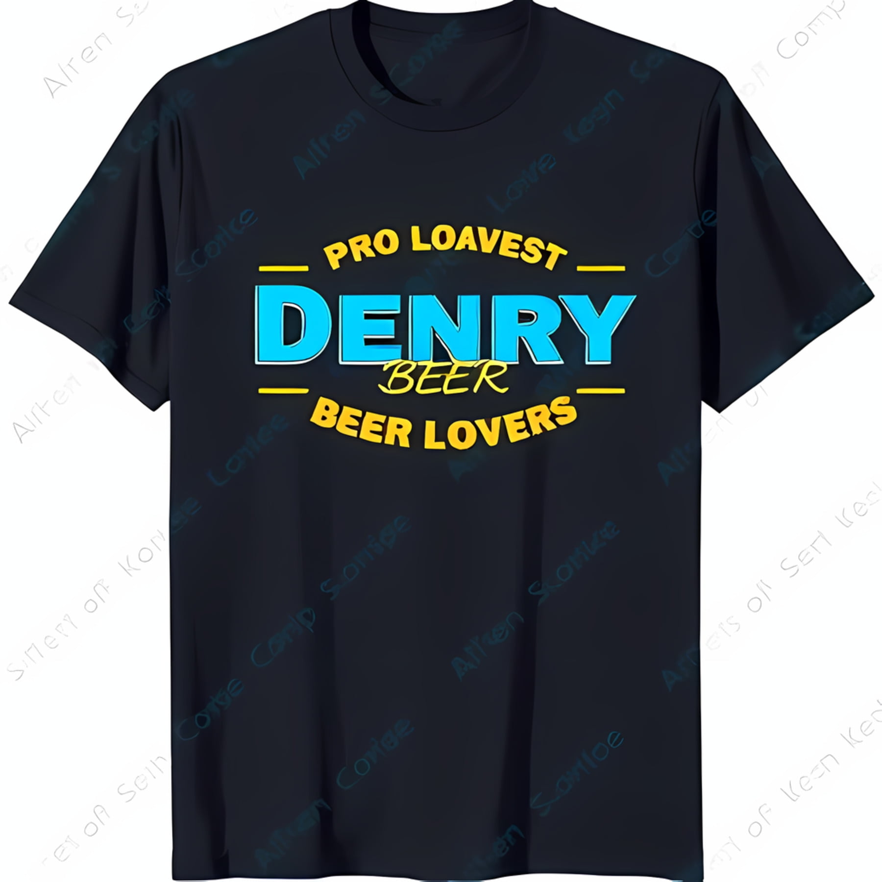 Bold Black T-Shirt with Eye Catching Chest Graphic: 'PRO LOAVEST DENRY ...