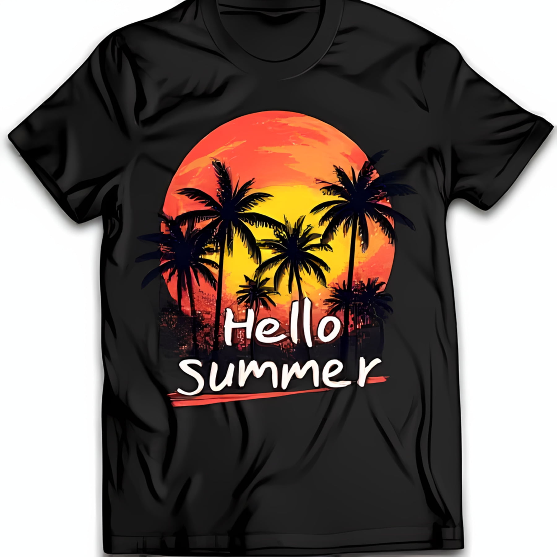 Bold Black T-Shirt with Eye Catching Chest Graphic for Summer Style ...