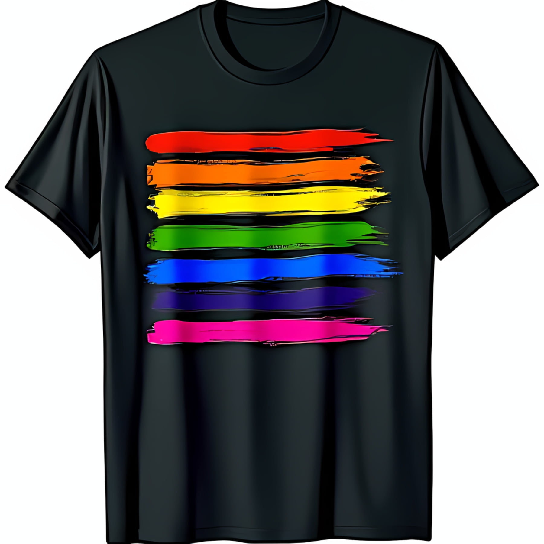 Bold Black T-Shirt with Eye Catching LGBTQ+ Graphic Celebrate Diversity ...