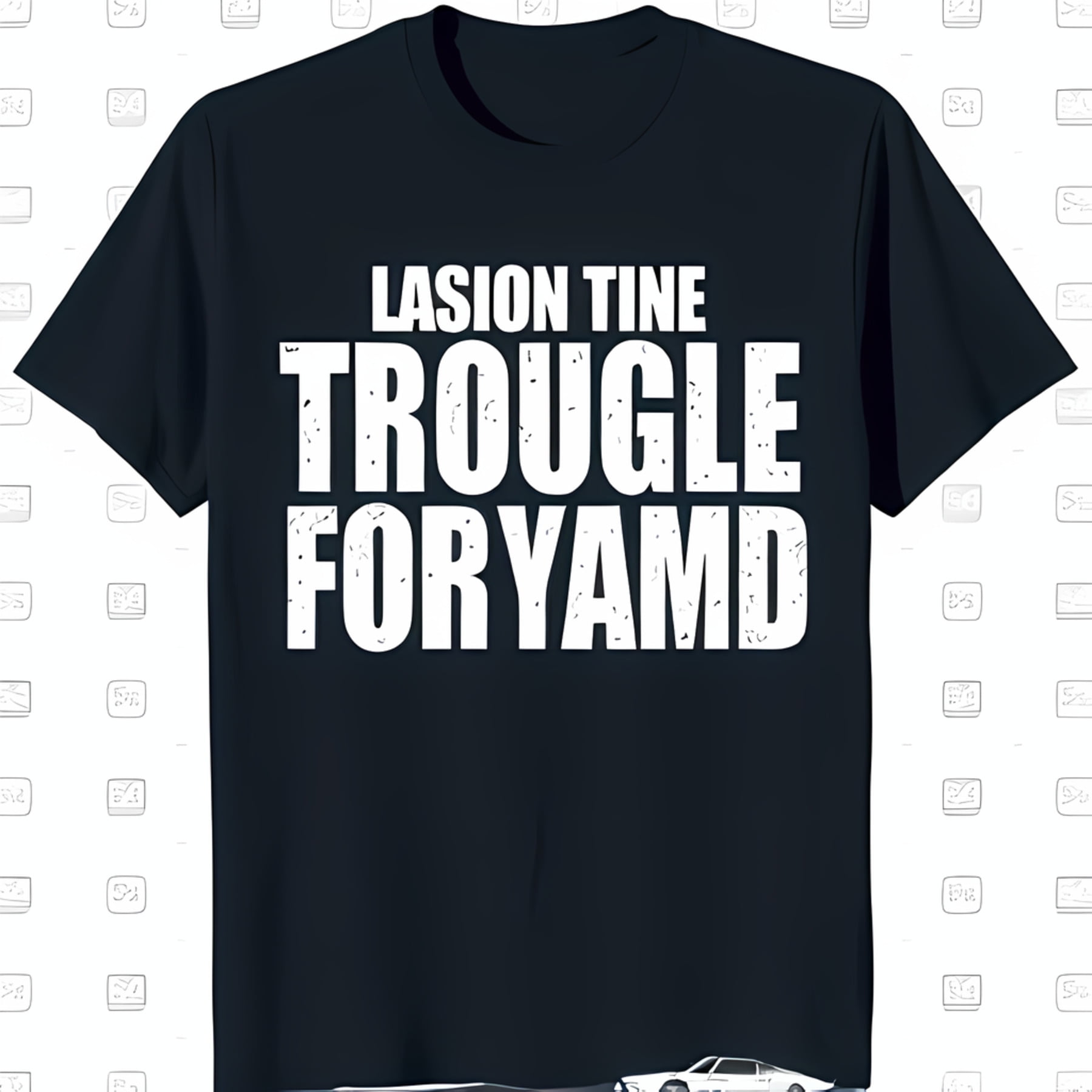 Bold Black T-Shirt with Eye Catching 'Lasion Tine Trougle For Yamd ...