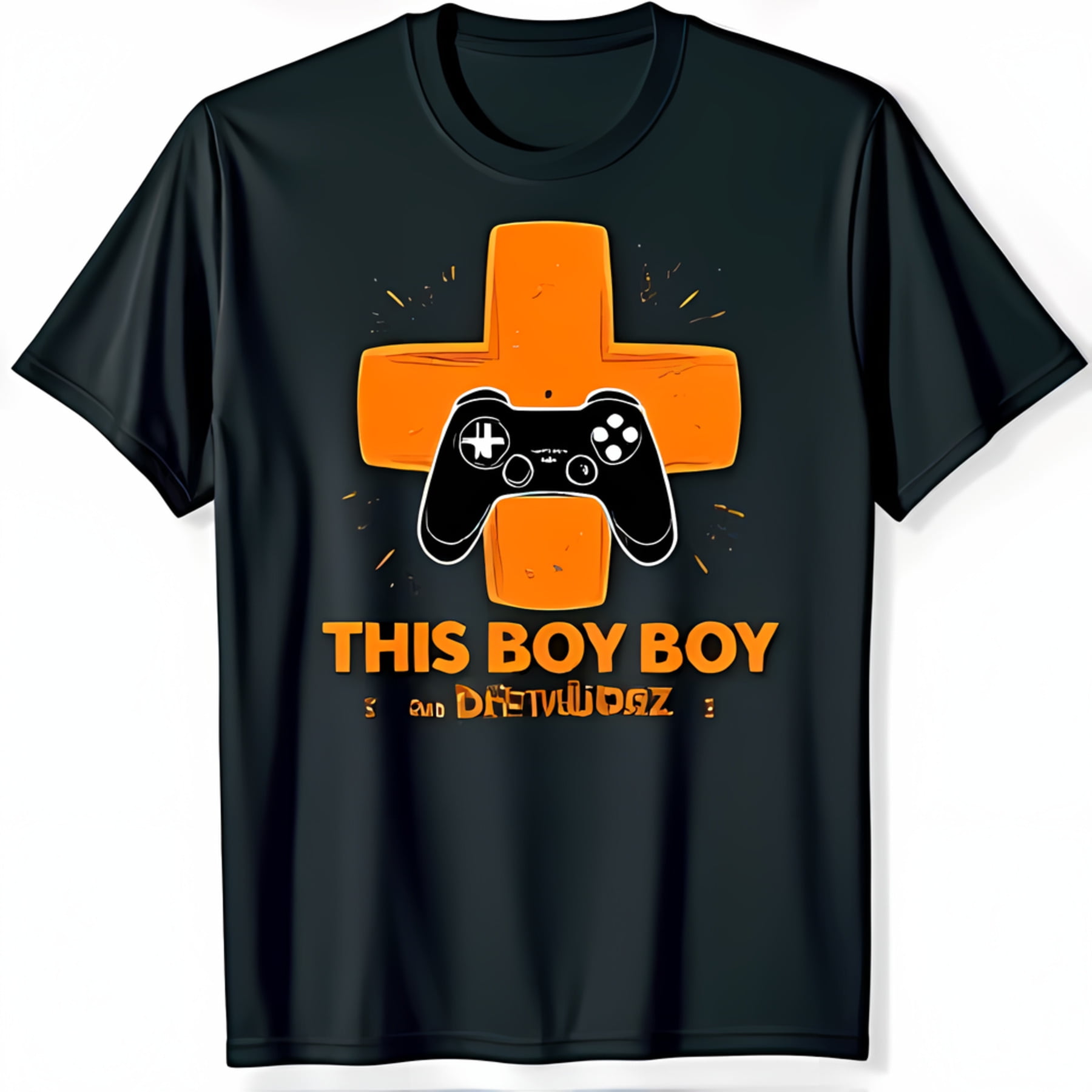 Bold Black T-Shirt with Eye Catching Plus Sign & Gamer Controller ...