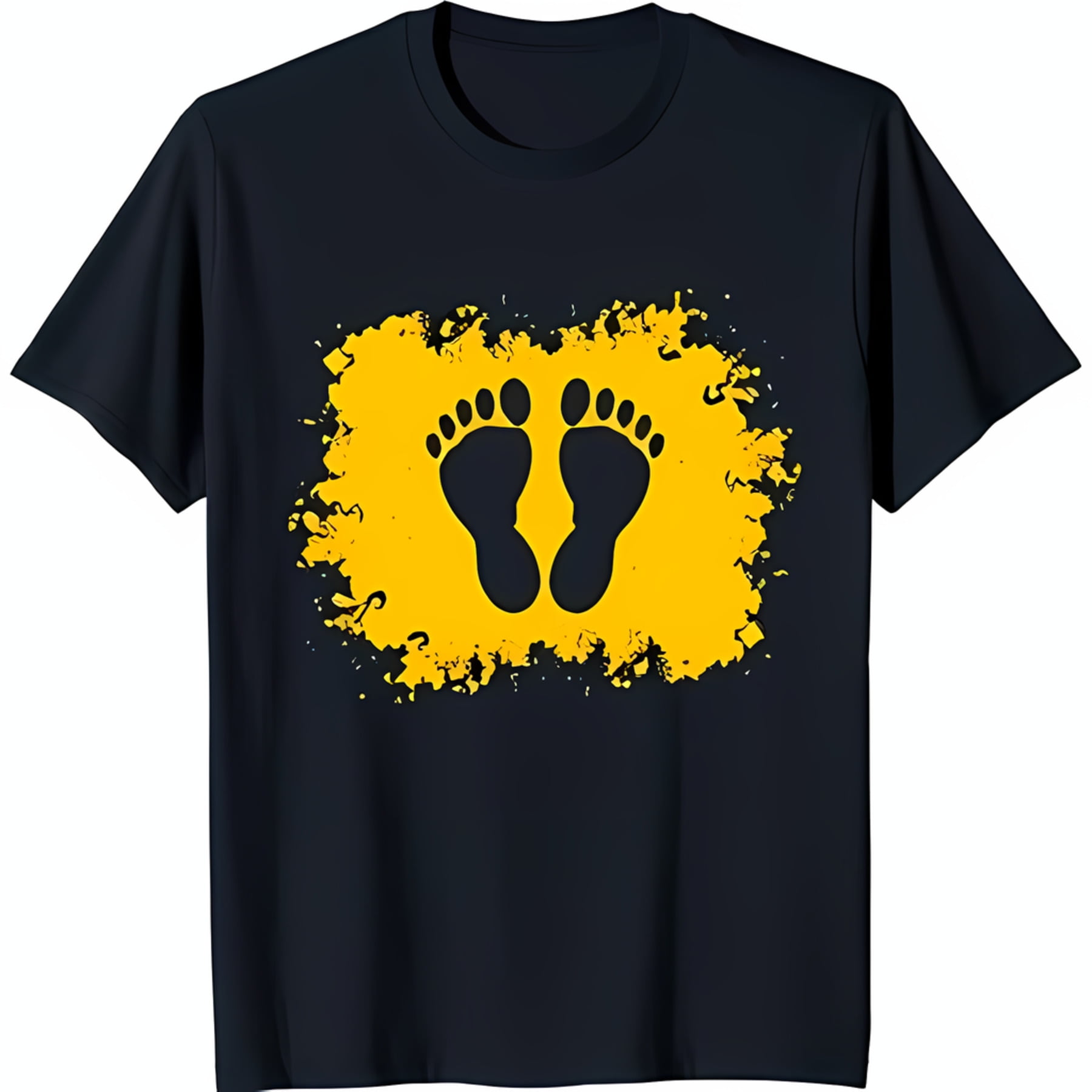 Bold Black T-Shirt with Eye Catching Yellow Splatter Graphic - Walmart.com