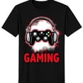 Bold Black T-Shirt with Gaming Controller Graphic & Red 'GAMING' Text ...