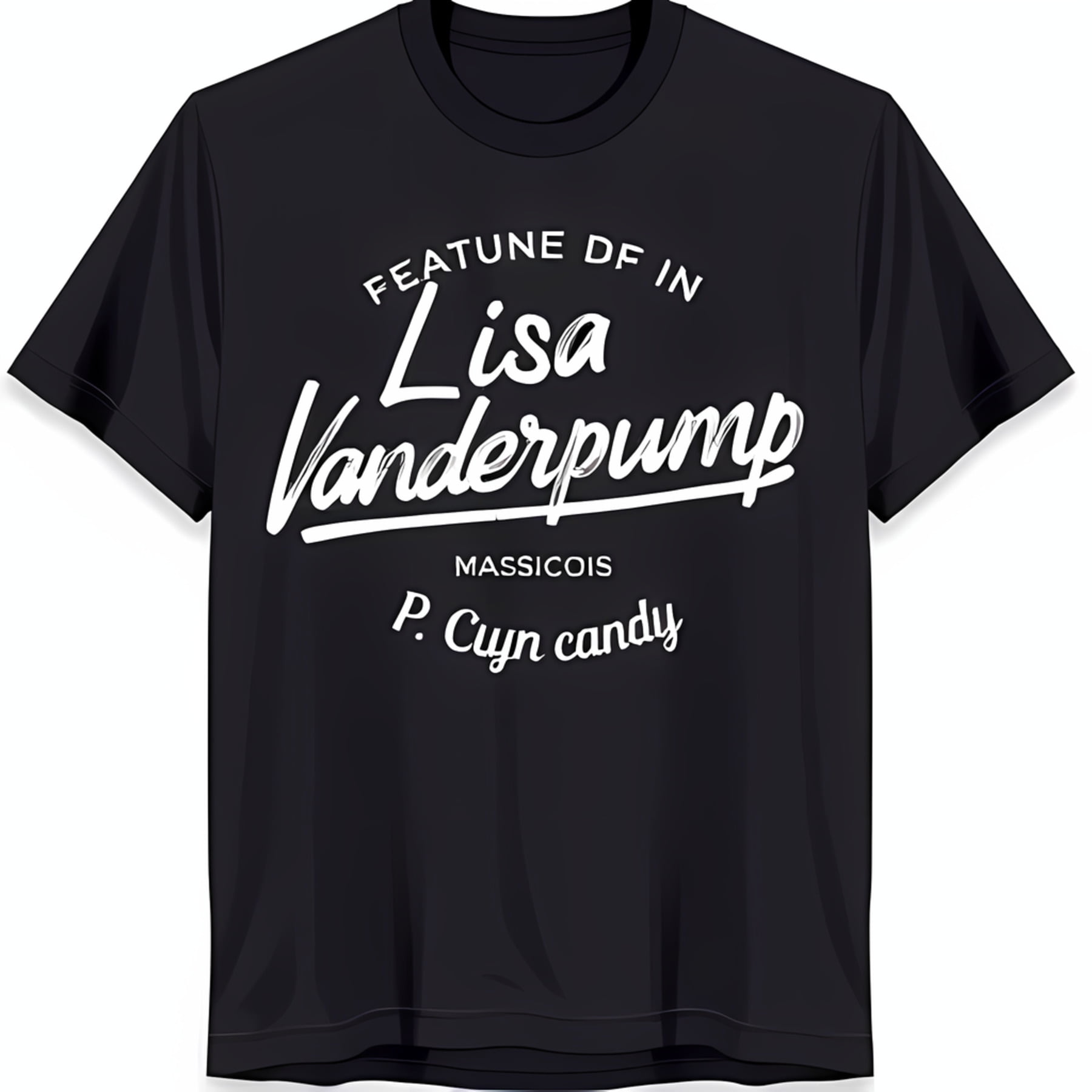 Bold Black T-Shirt with Handwritten 'Lisa Vanderpump' Design Reality TV ...