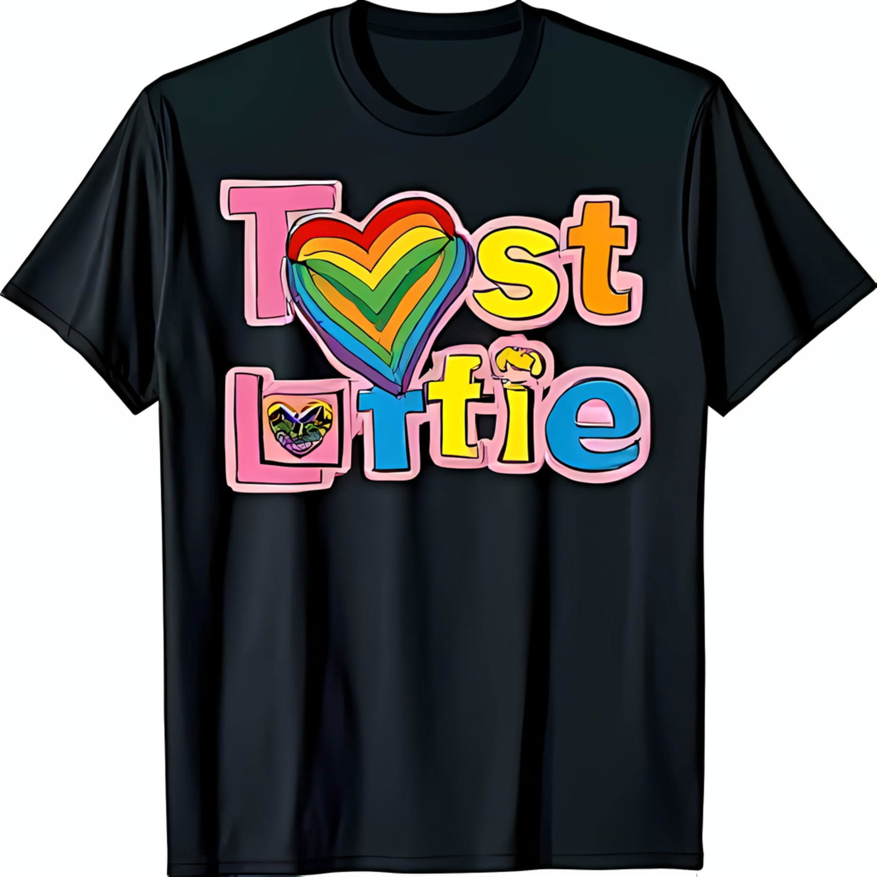 Bold Black T-Shirt with Heart Graphic To st Little Design - Walmart.com