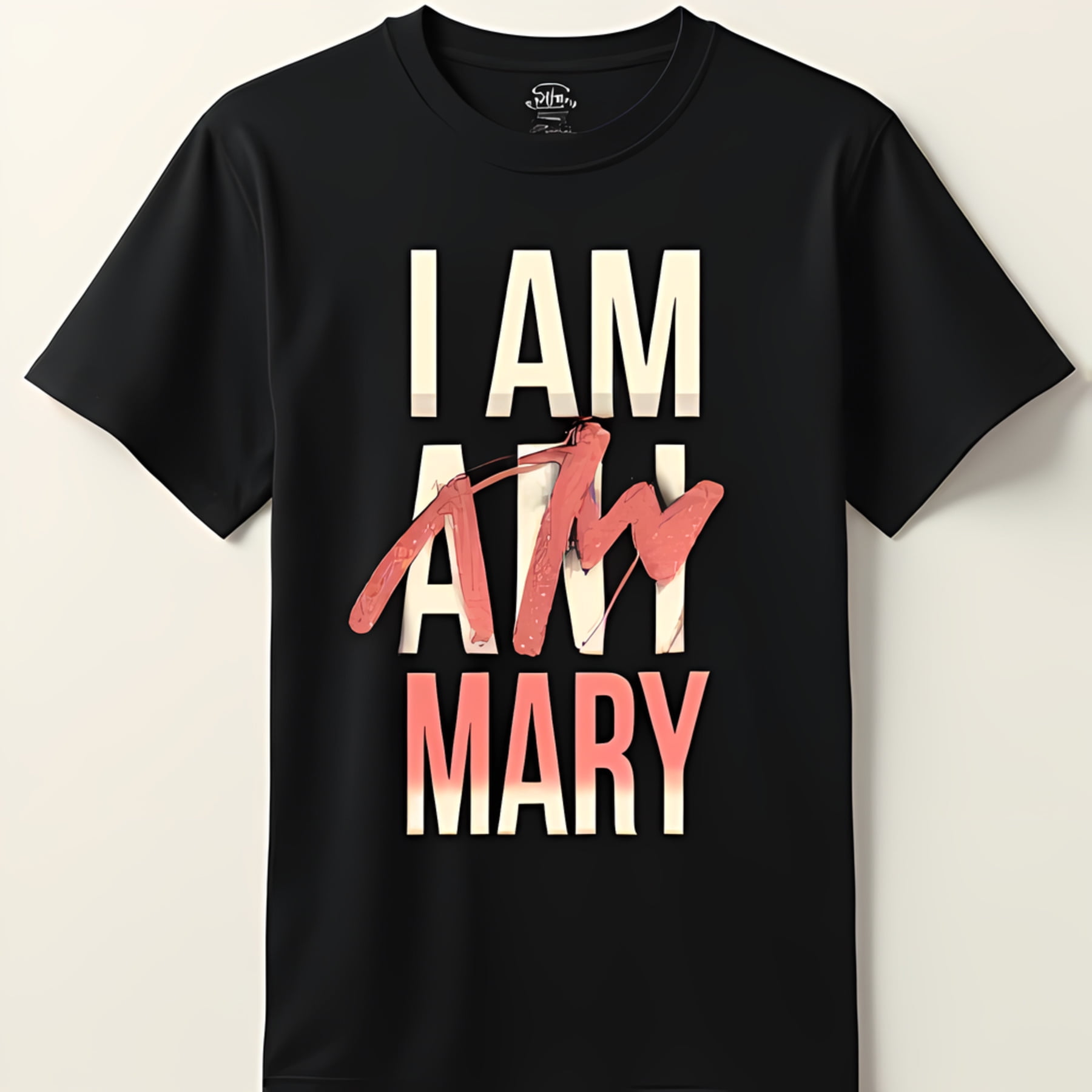 Bold Black T-Shirt with 'I AM Amy ' Graphic Stylish Design - Walmart.com