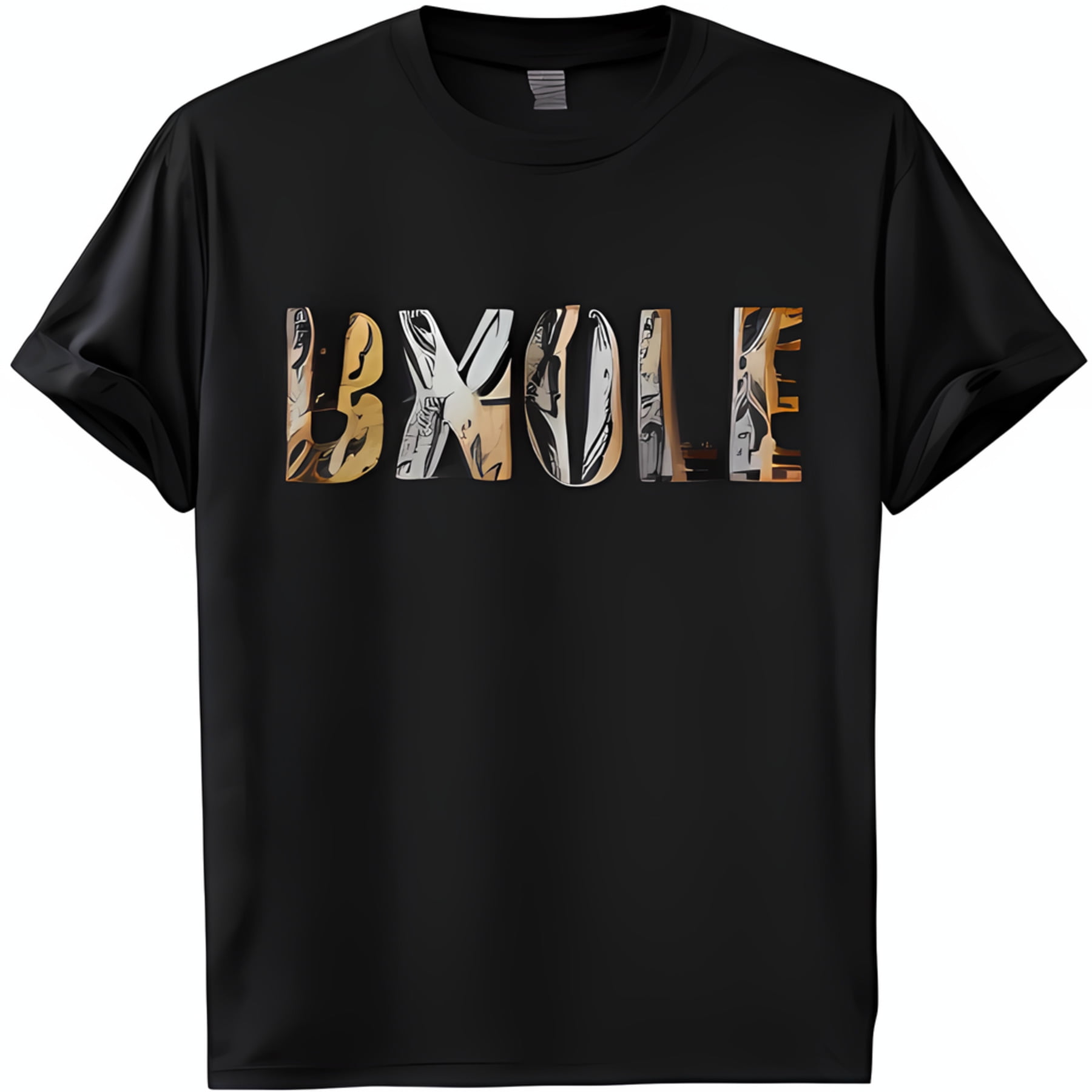 Bold Black T-Shirt with Intricate EXILE Graphic Design Unique Textured ...
