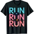Bold Black T-Shirt with Layered RUN Graphic and Record Design - Walmart.com