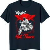 Bold Black T-Shirt with Motorcycle Rider Graphic 'Resgint Hot Thore ...