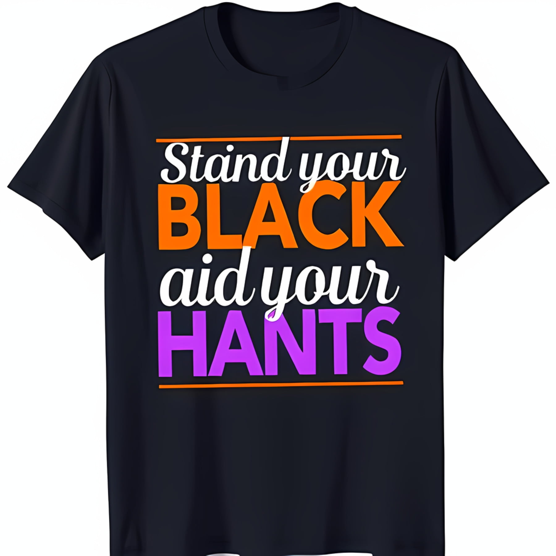 Bold Black T-Shirt with Provocative 'Stand Your BLACK Aid Your HANTS ...