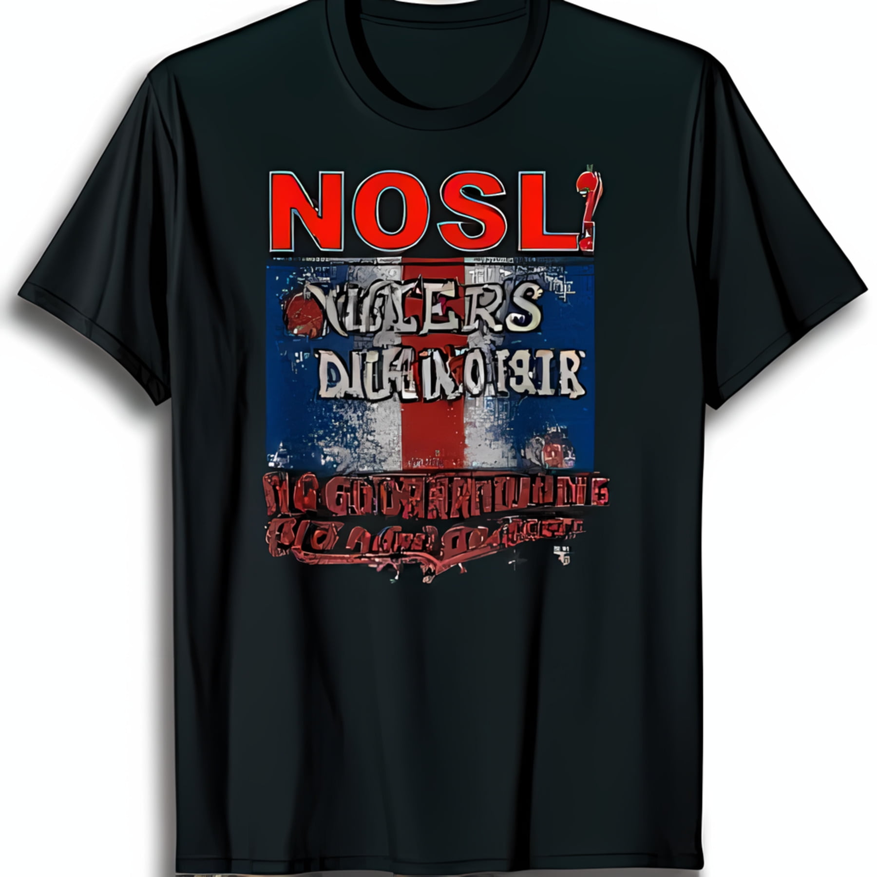 Bold Black T-Shirt with Red NOSL? Graphic and Design - Walmart.com