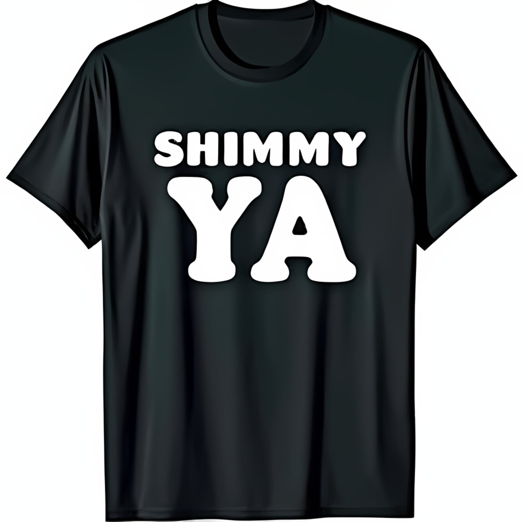 Bold Black T-Shirt with SHIMMY YA Graphic Casual Style - Walmart.com