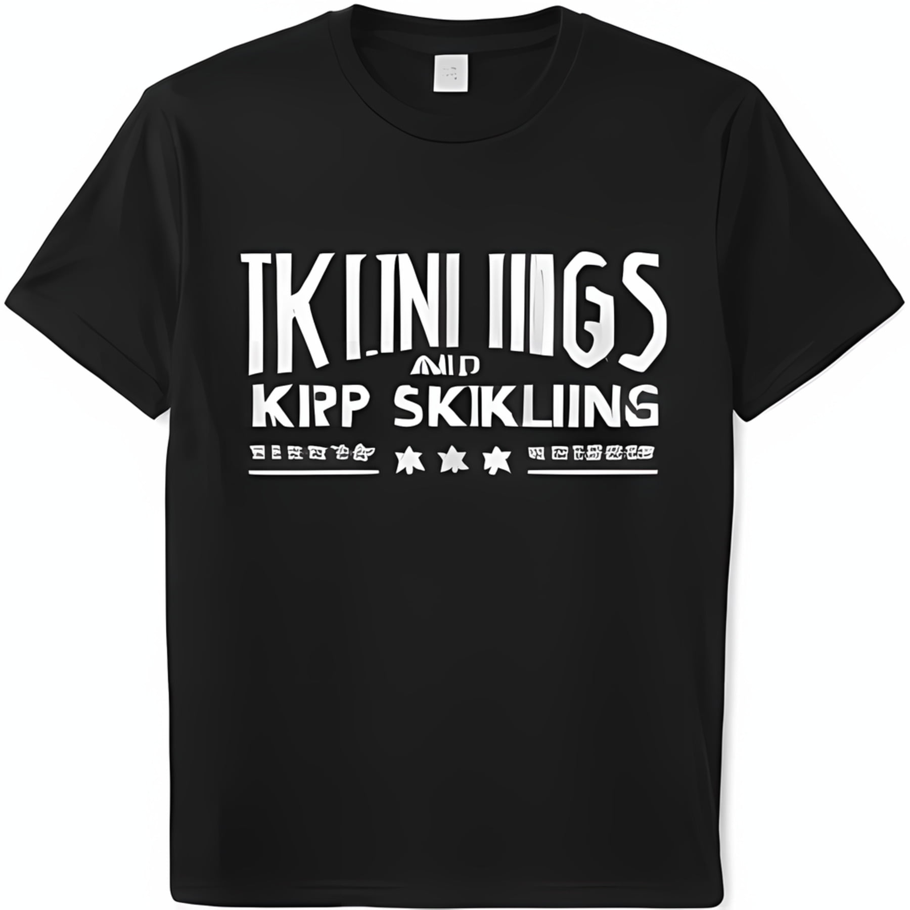 Bold Black T-Shirt with T.I.N.I. THINGS AND KIRP SKIKLING Graphic ...