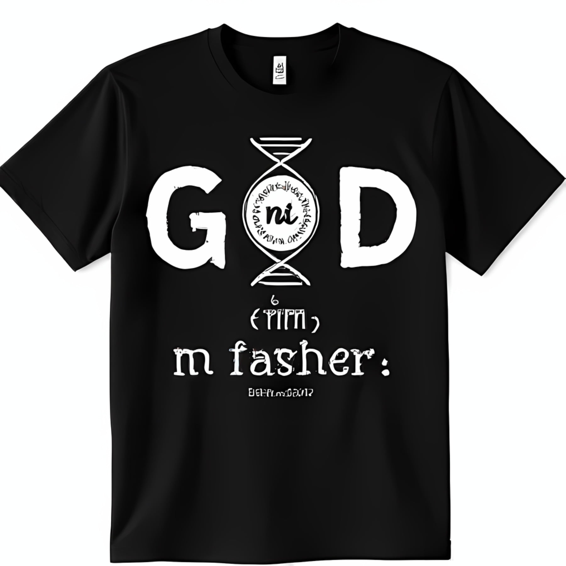 Bold Black T-Shirt with Unique GOD Graphic and DNA Design for and Faith ...