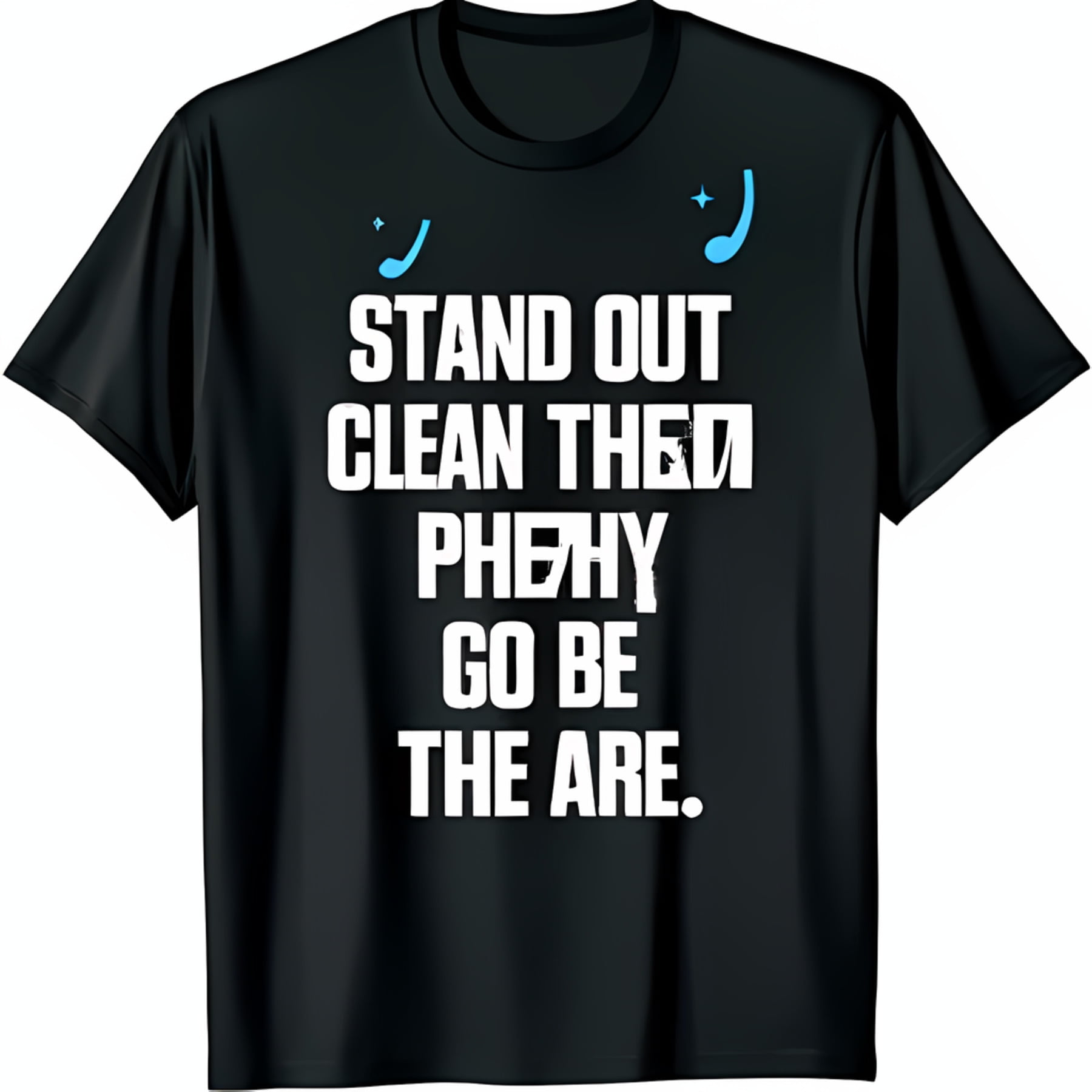 Bold Black T-Shirt with Unique Graphic Stand Out Clean the Pheny ...