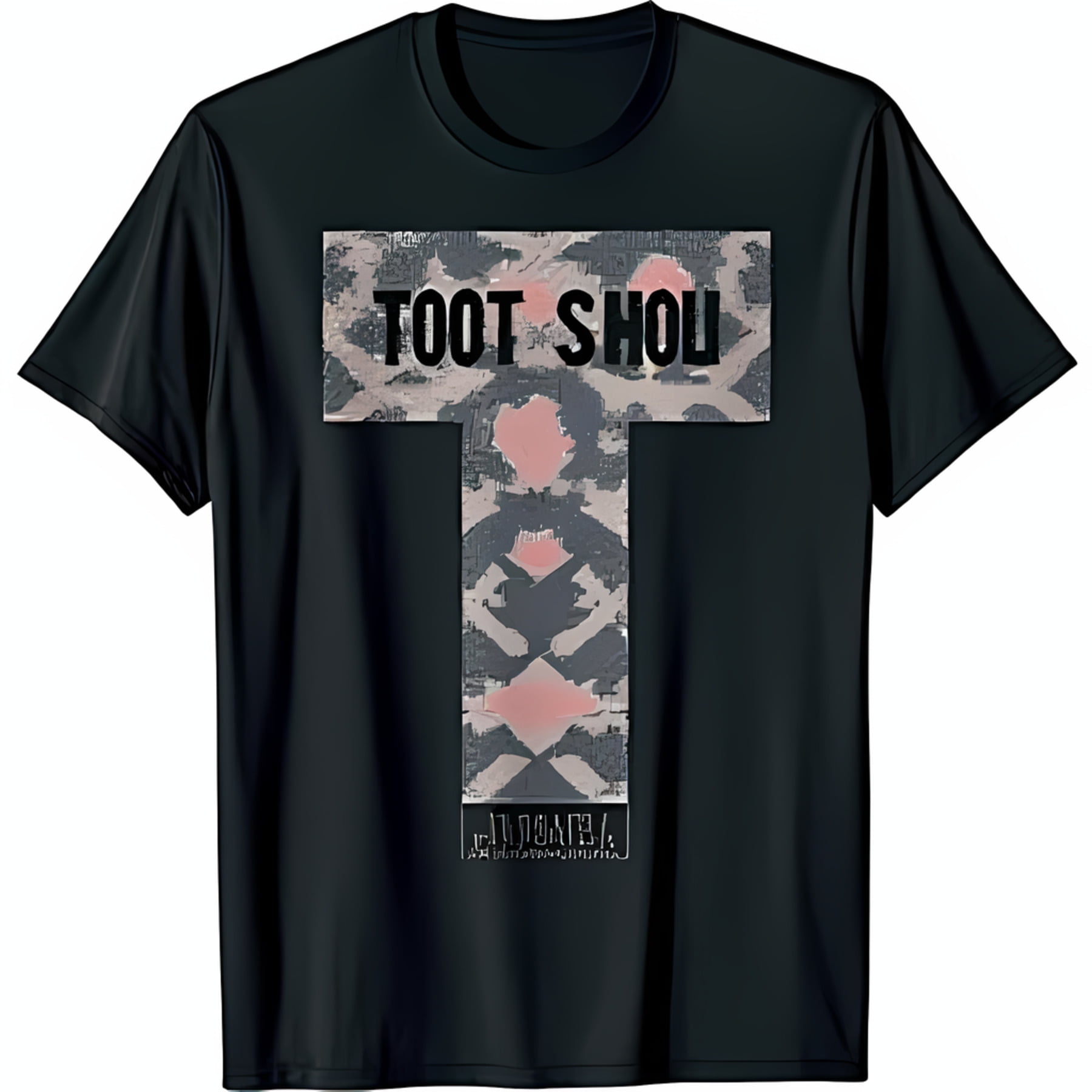 Bold Black T-Shirt with Unique TOOT SHOW Graphic & Ikat Inspired Design ...