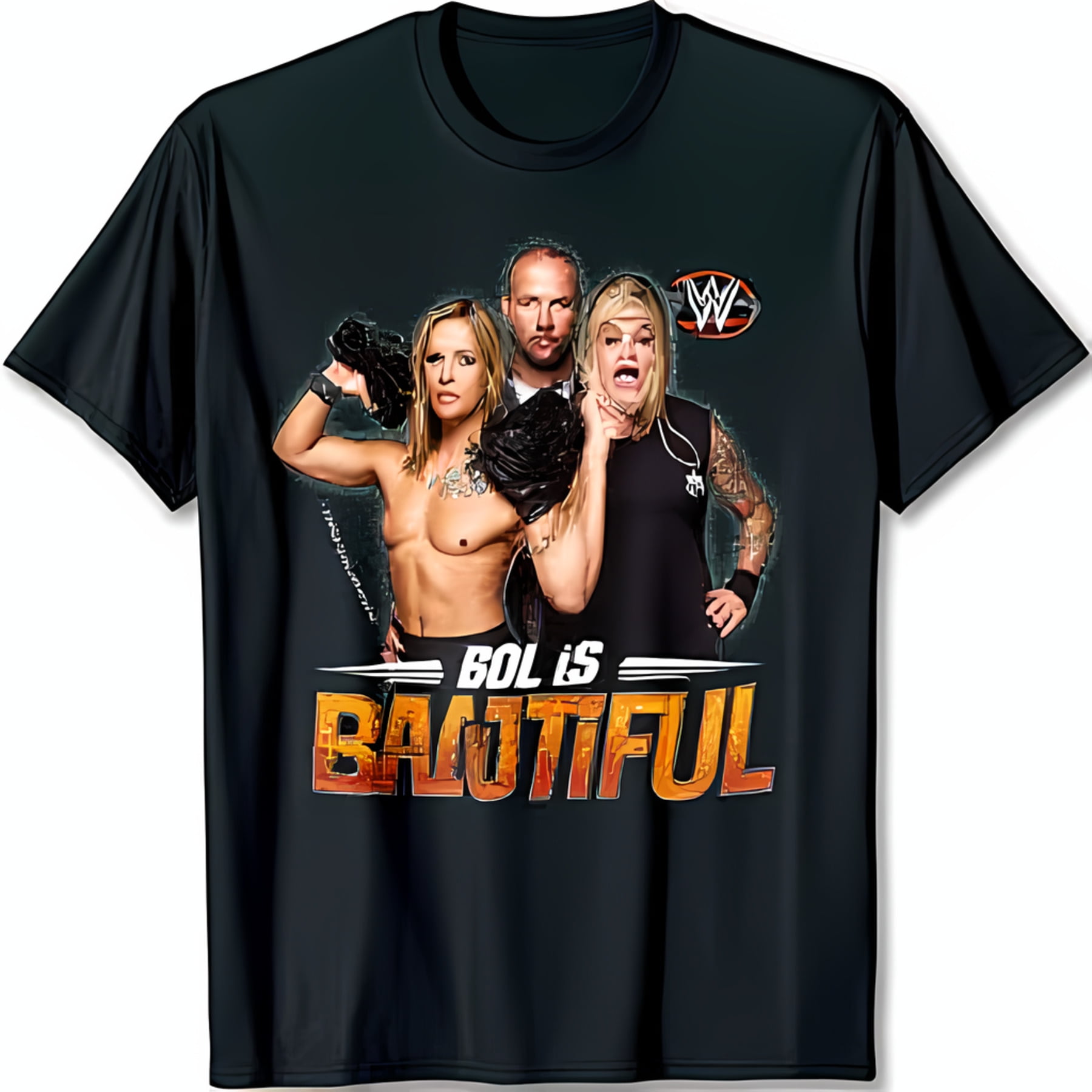 Bold Black T-Shirt with Vibrant Wrestler Graphic & Bol is Beautiful ...
