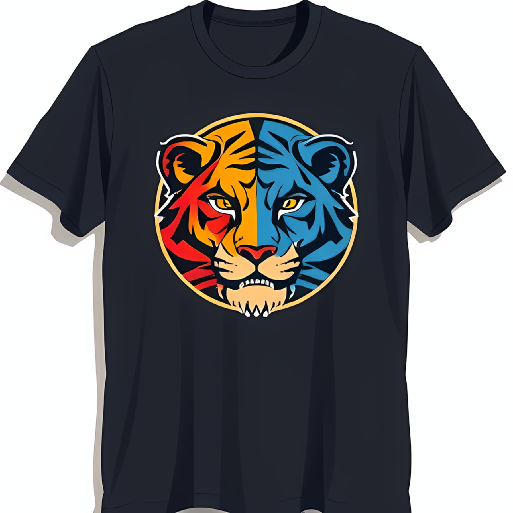 Bold Black T-Shirt with Vintage Face Graphic in Vibrant Colors ...