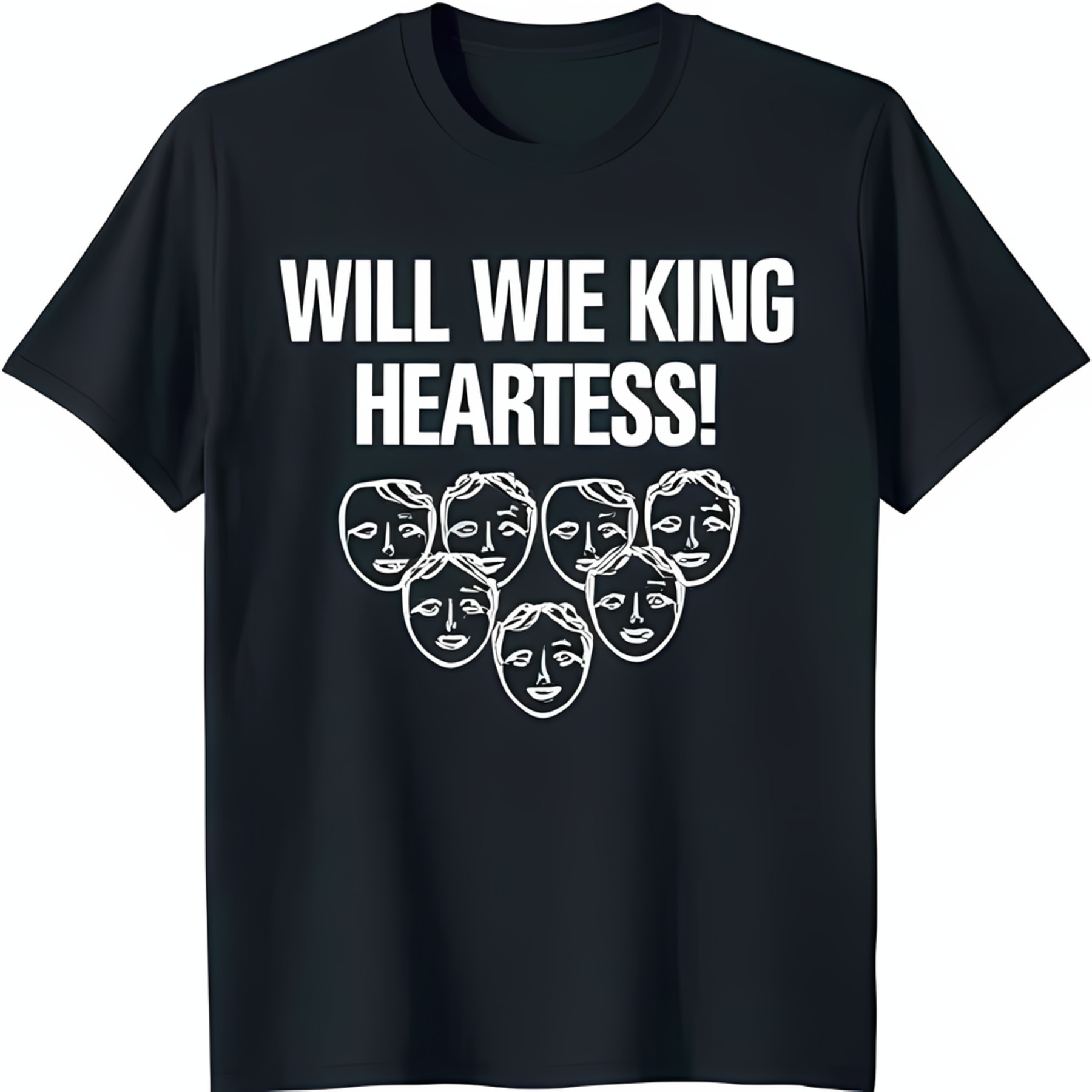 Bold Black T-Shirt with 'Will Wie King Heartless ' Graphic & Unique ...